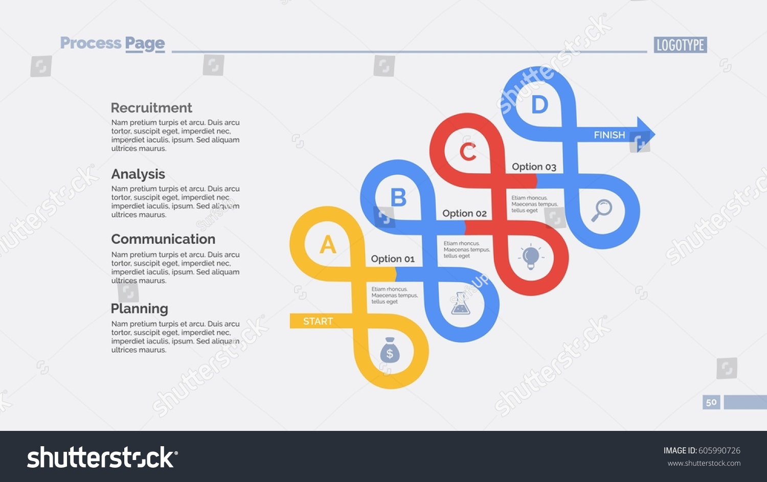 Arrow Loops Diagram Slide Template Stock Vector (Royalty Free) 605990726