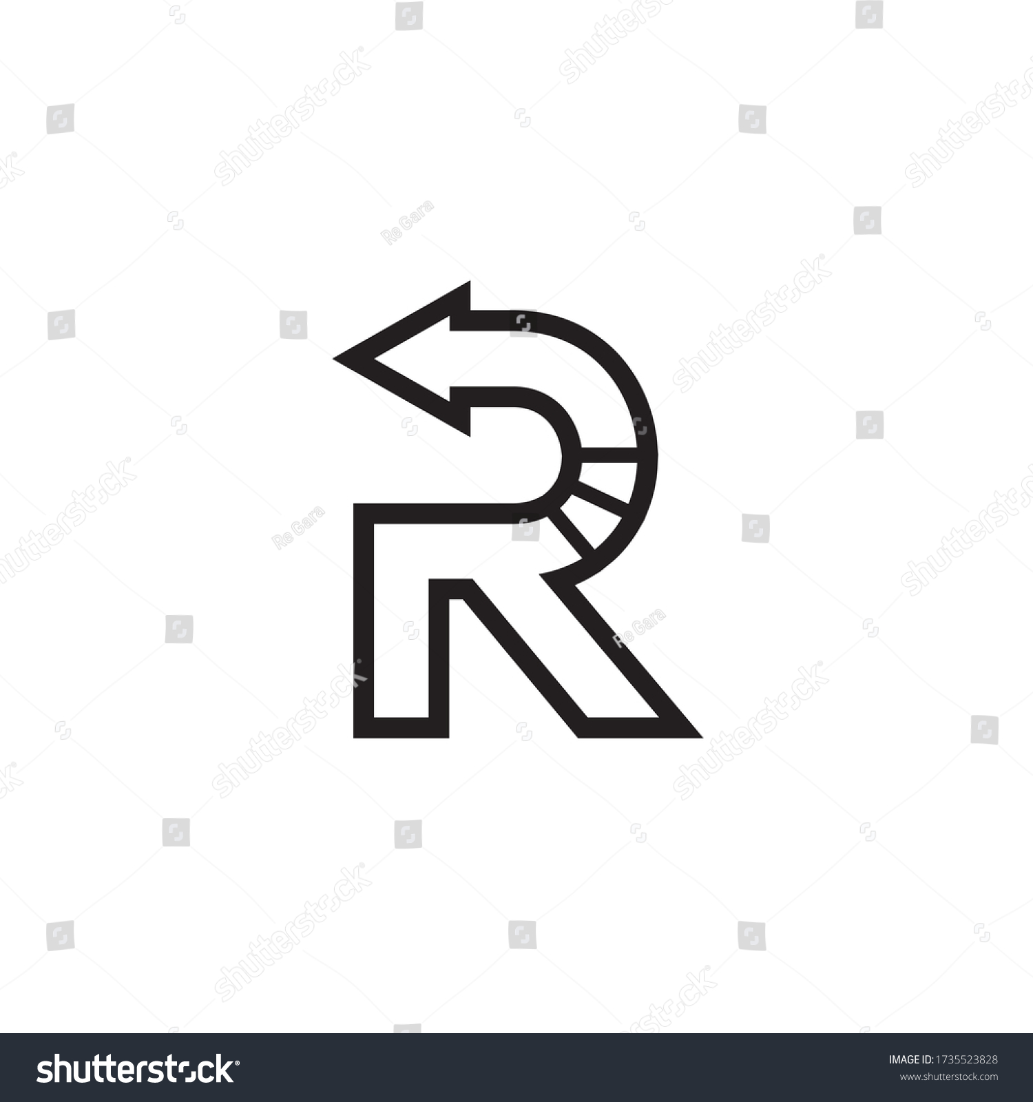 Arrow Return Back Letter R Logo Stock Vector (Royalty Free) 1735523828 ...