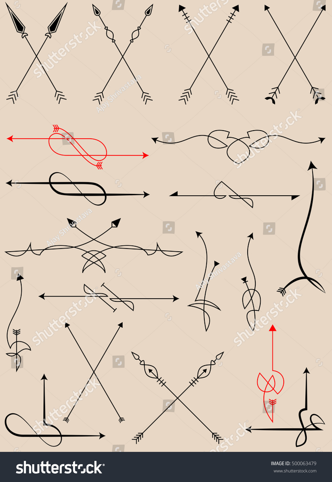 Arrow Set Tattoo Vector Illustration Stock Vector (Royalty Free ...