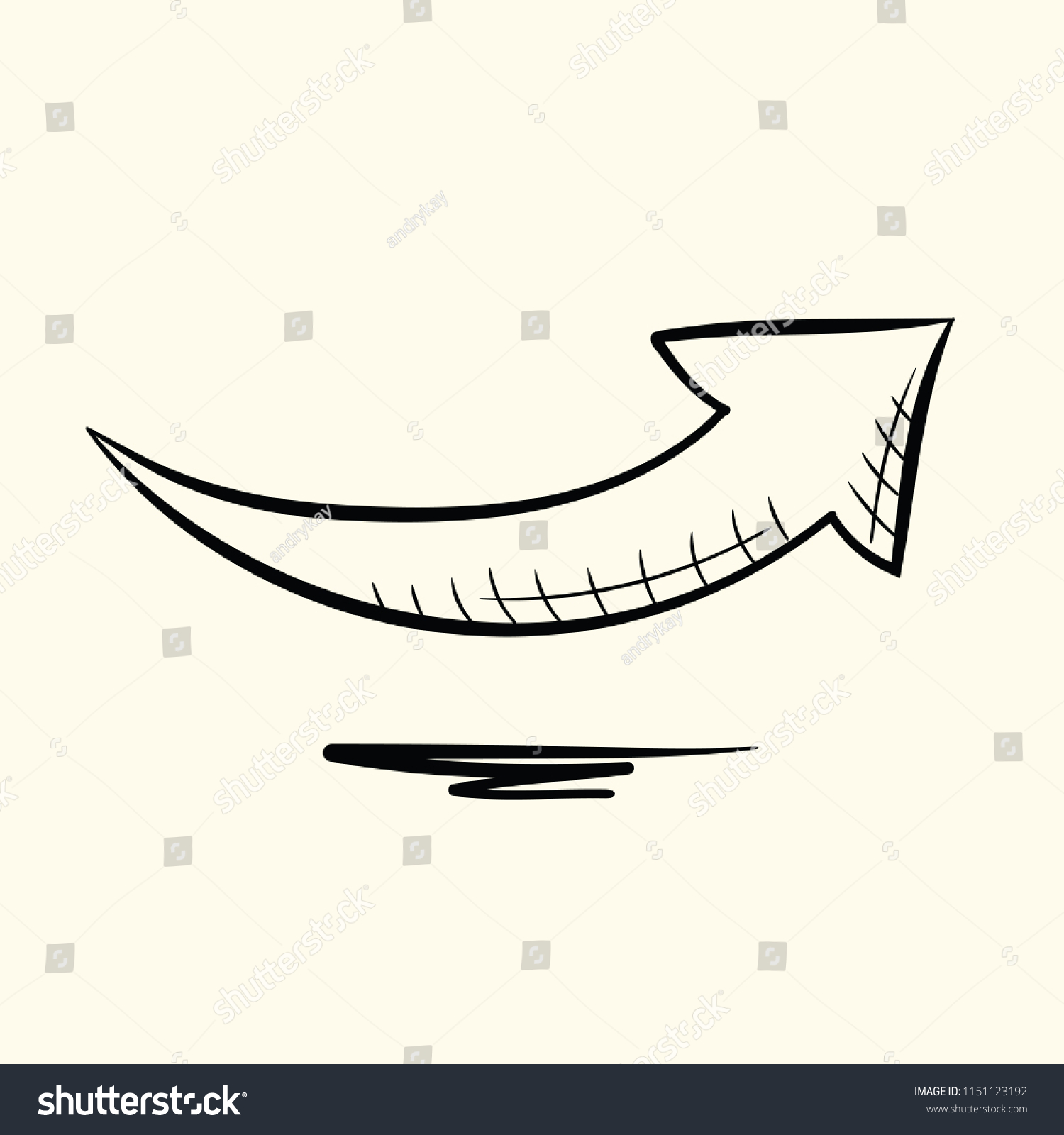 Arrow Sketch Vector Illustration Stock Vector (Royalty Free) 1151123192 ...