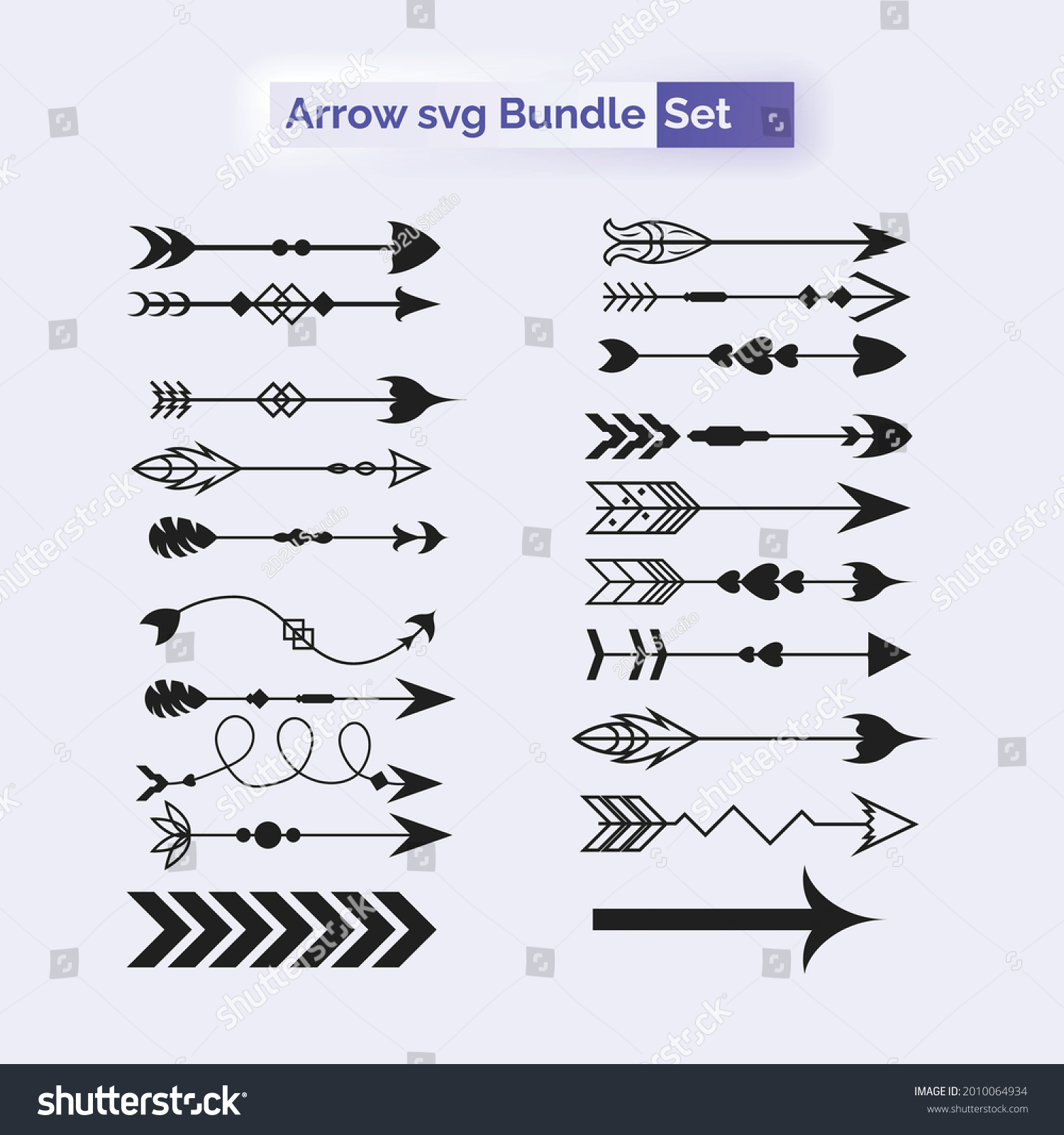 Arrow Svg Bundle Vector Illustration Isolated Stock Vector (Royalty ...