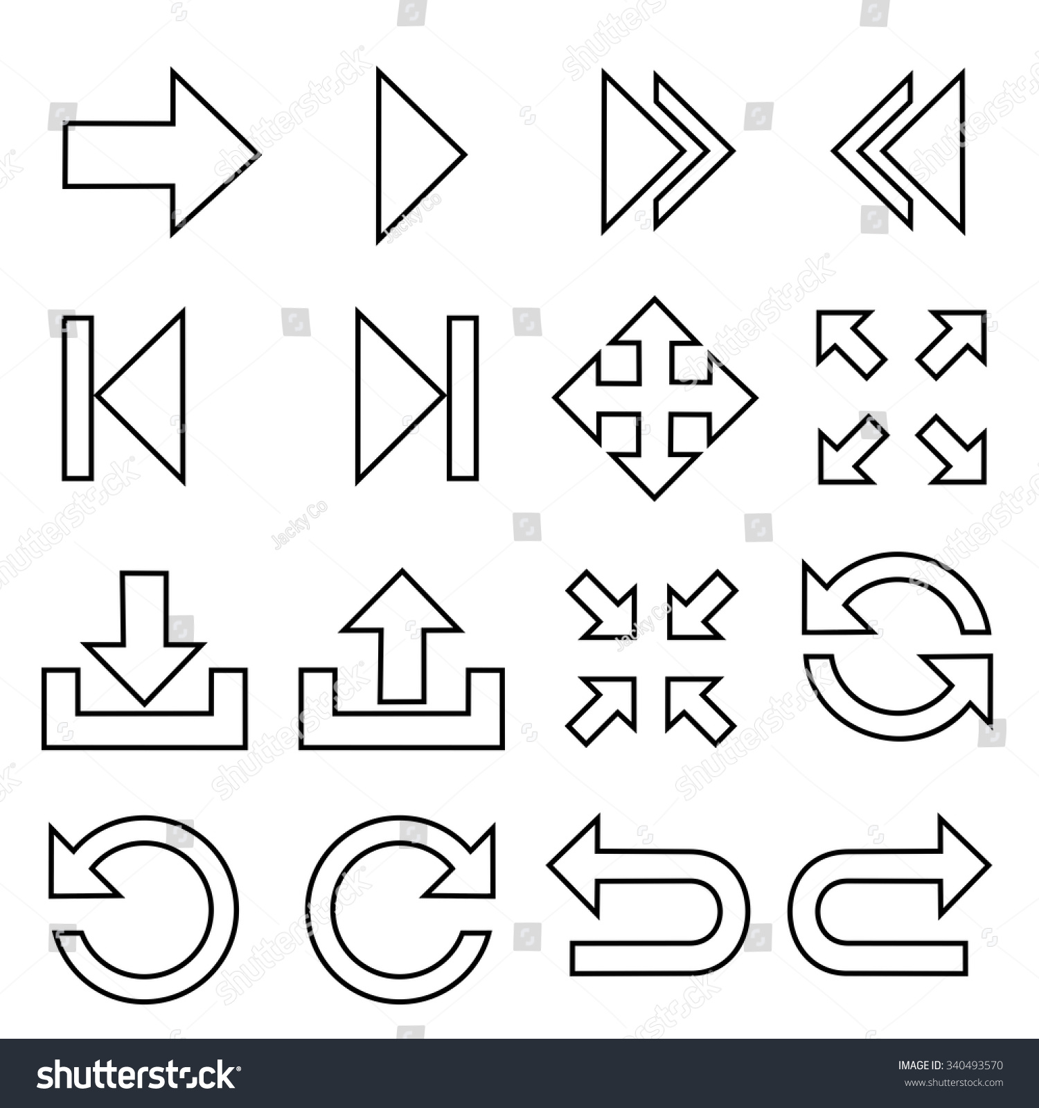 Arrow Symbol Iconsvector Stock Vector (Royalty Free) 340493570 ...