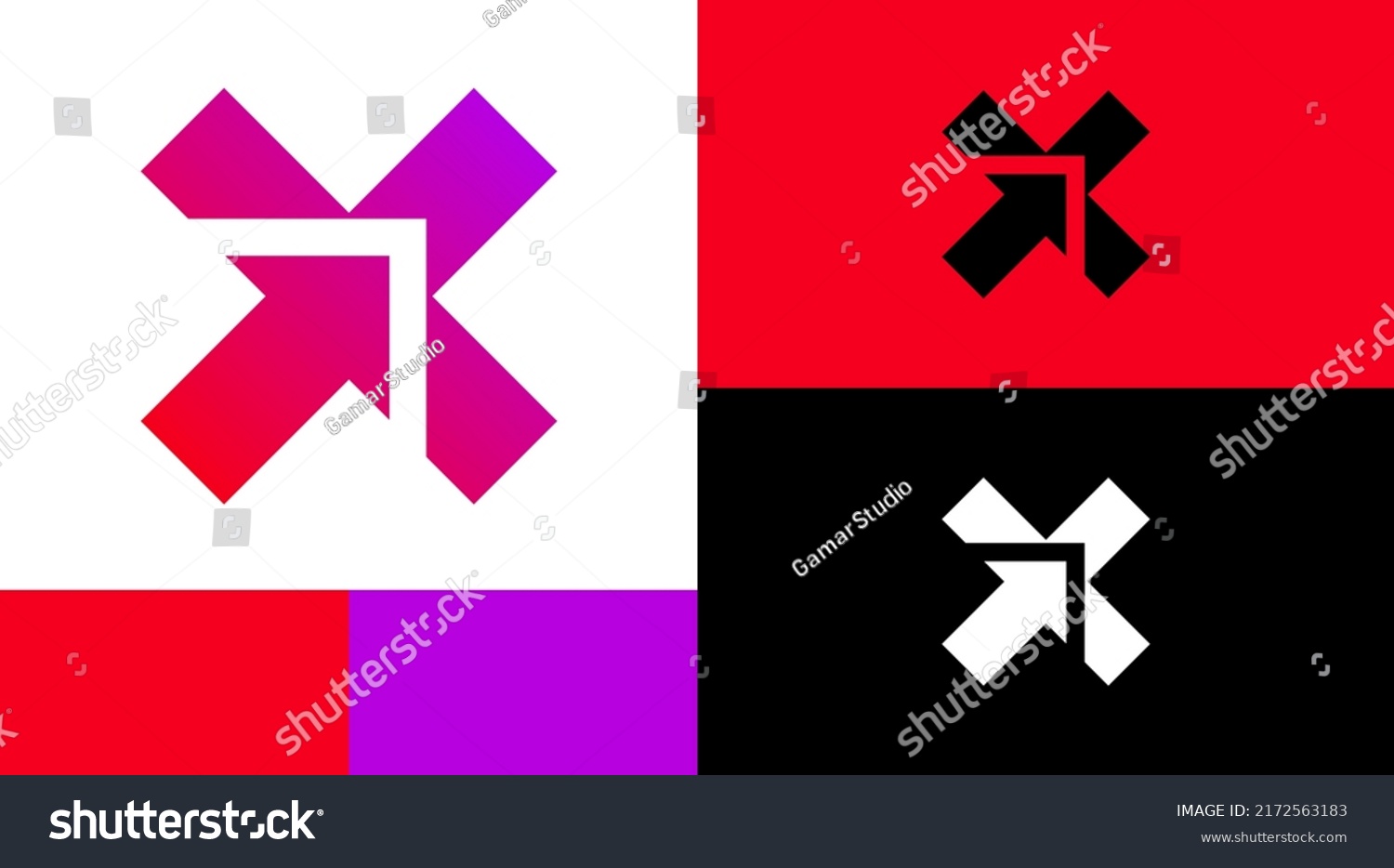 Arrow Direction Monogram X Logo Design Stock Vector (Royalty Free ...