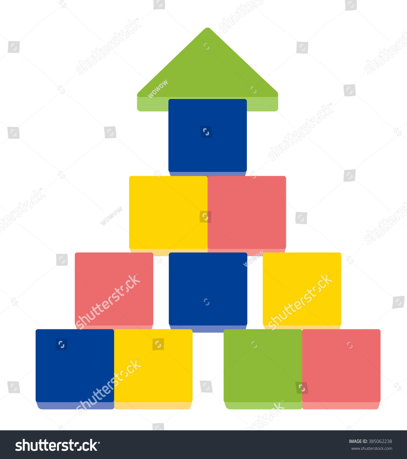 Arrow Shape Stack Blocks Vector Illustration Stock Vector (Royalty Free ...