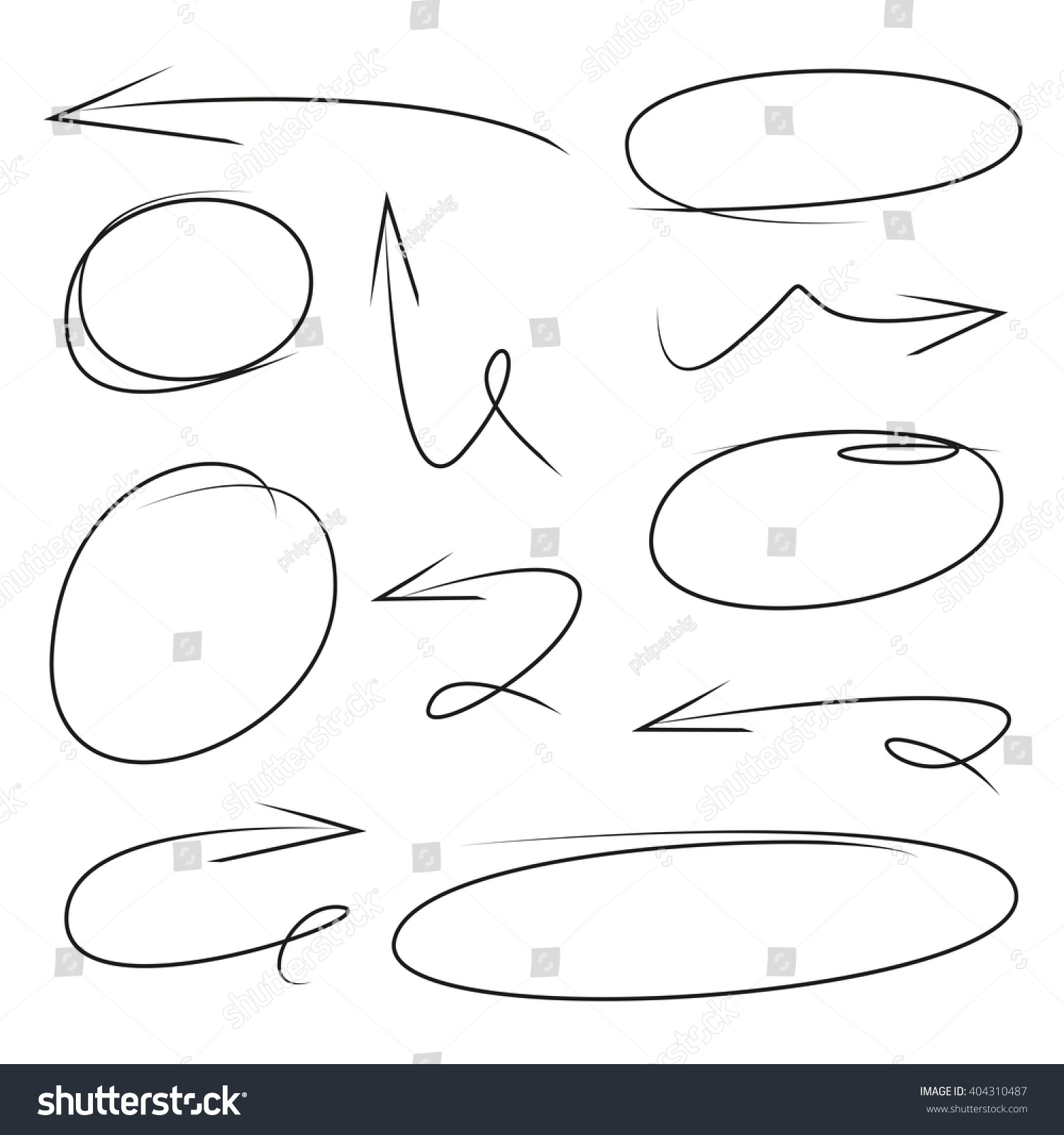 Arrows Circles Correction Marker Circle Highlighter Stock Vector ...