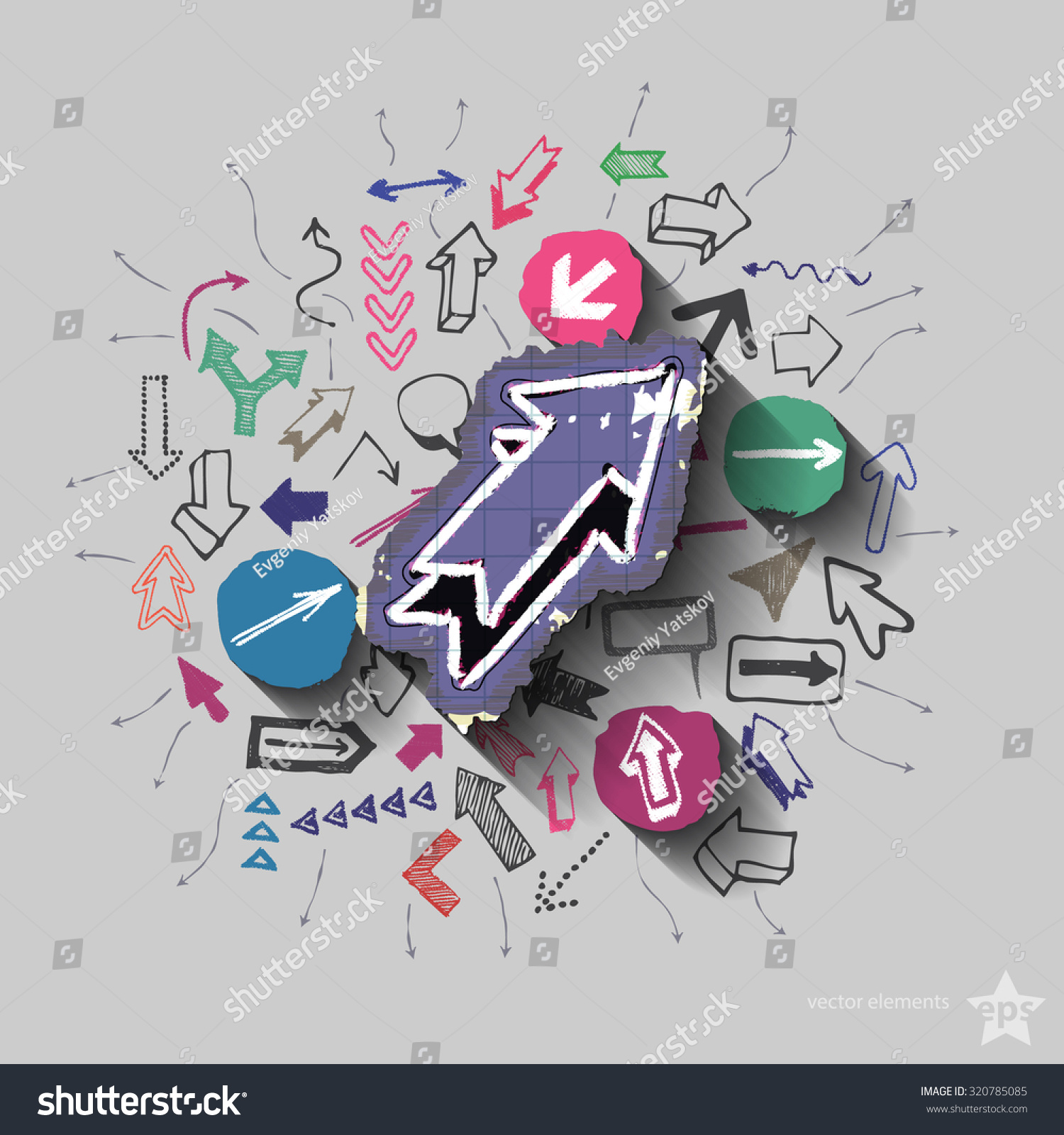Arrows Collage Icons Background Vector Illustration Stock Vector ...