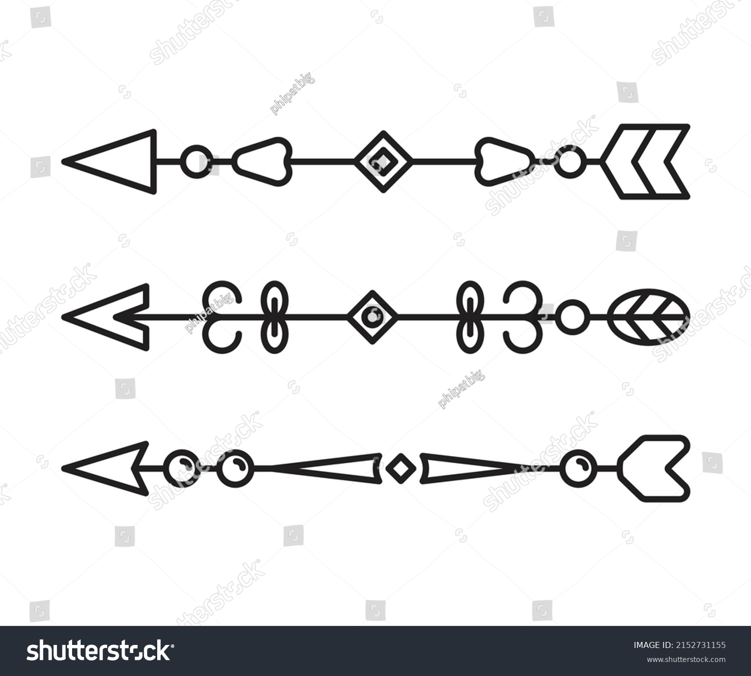 Arrows Dividers Line Vector Illustration Stock Vector (Royalty Free ...