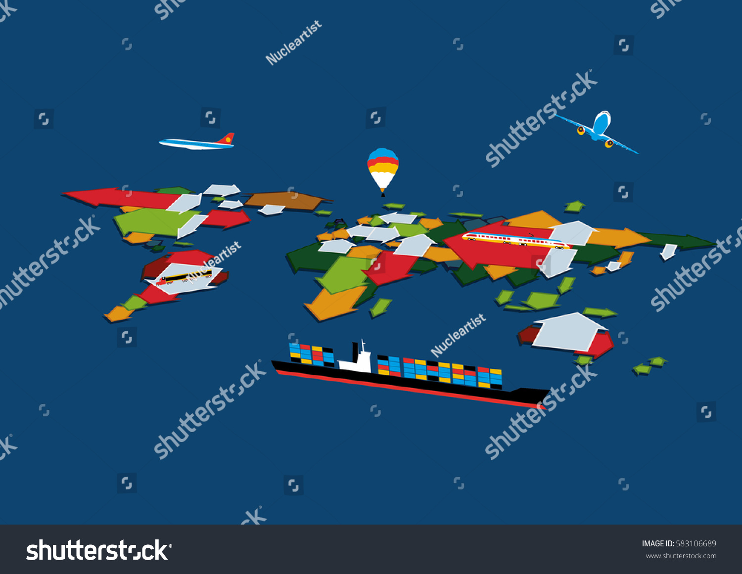 Arrows Form Map Transportation Concept Vector: เวกเตอร์สต็อก (ปลอดค่า ...