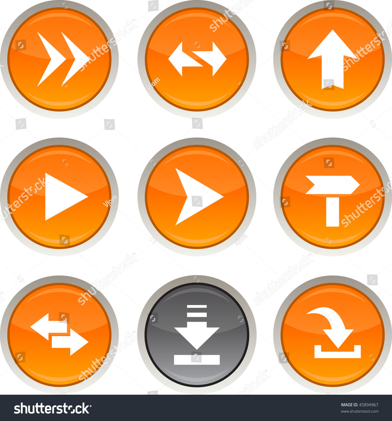 Arrows Glossy Icons Vector Buttons Stock Vector (Royalty Free) 45894967 ...