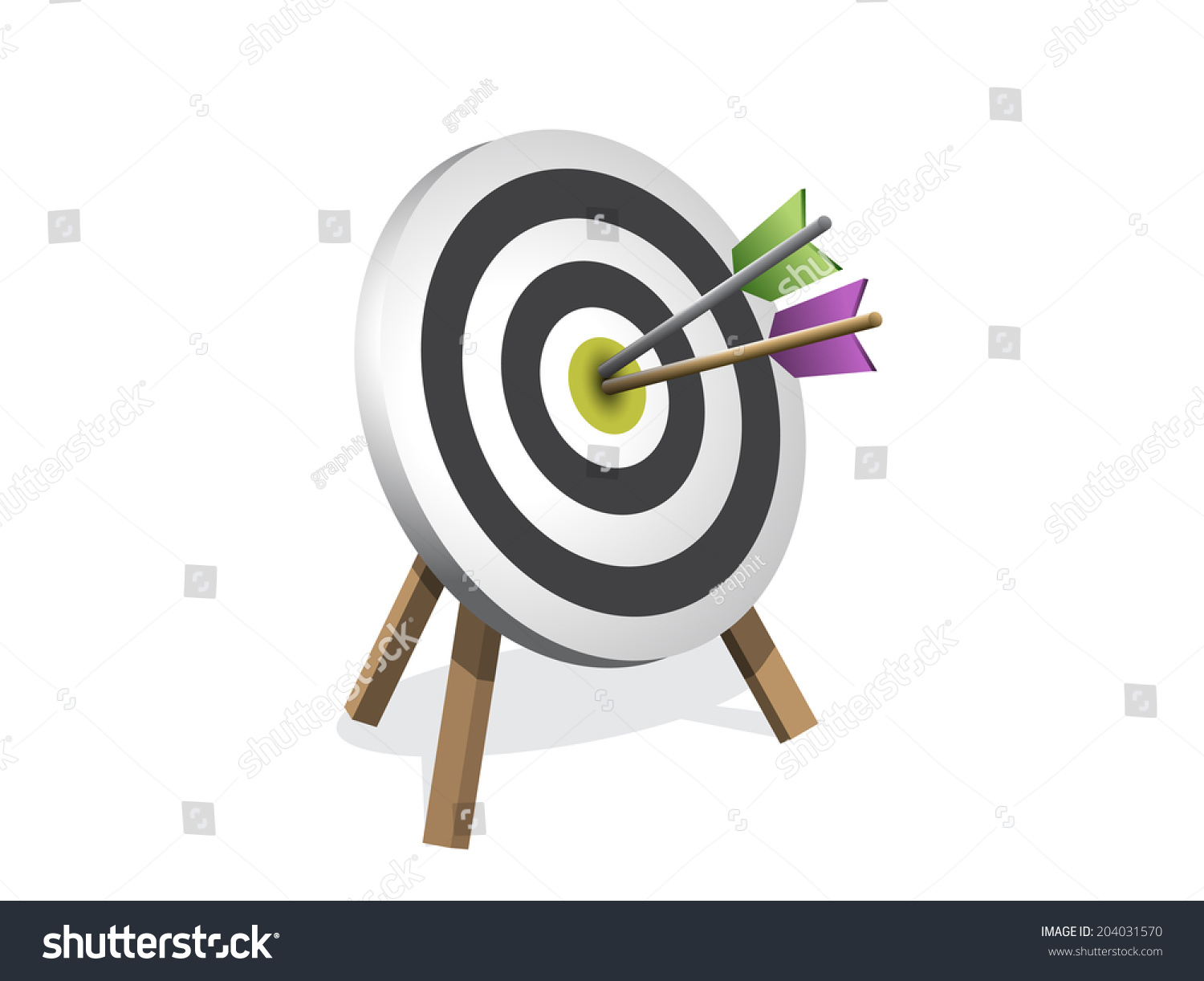 Arrows Hitting Target Vector Illustration Stock Vector (Royalty Free ...