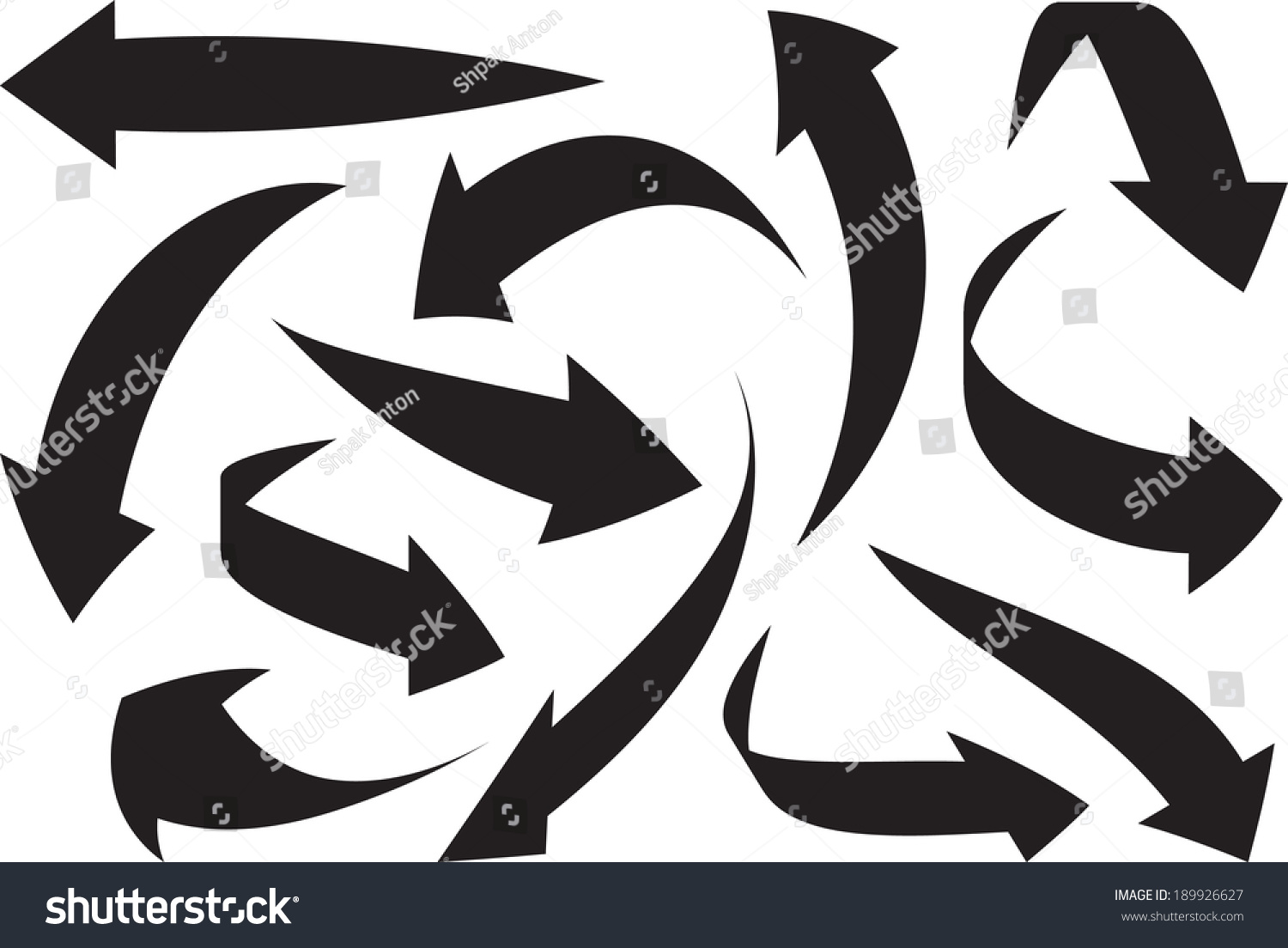 Arrows Icon Set Vector Stock Vector (Royalty Free) 189926627