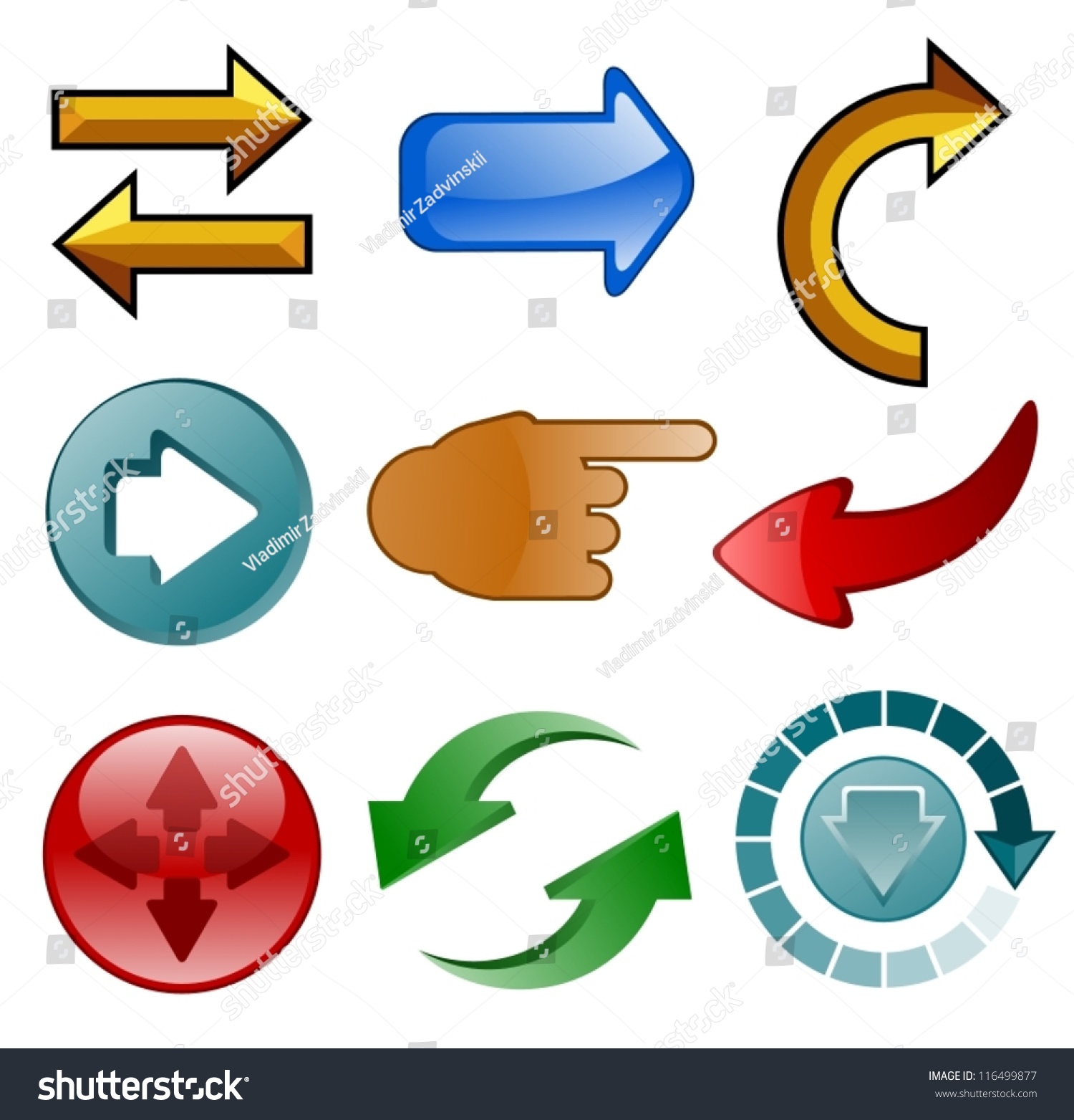 Arrows Different Forms Vector Illustration Stock Vector (Royalty Free ...