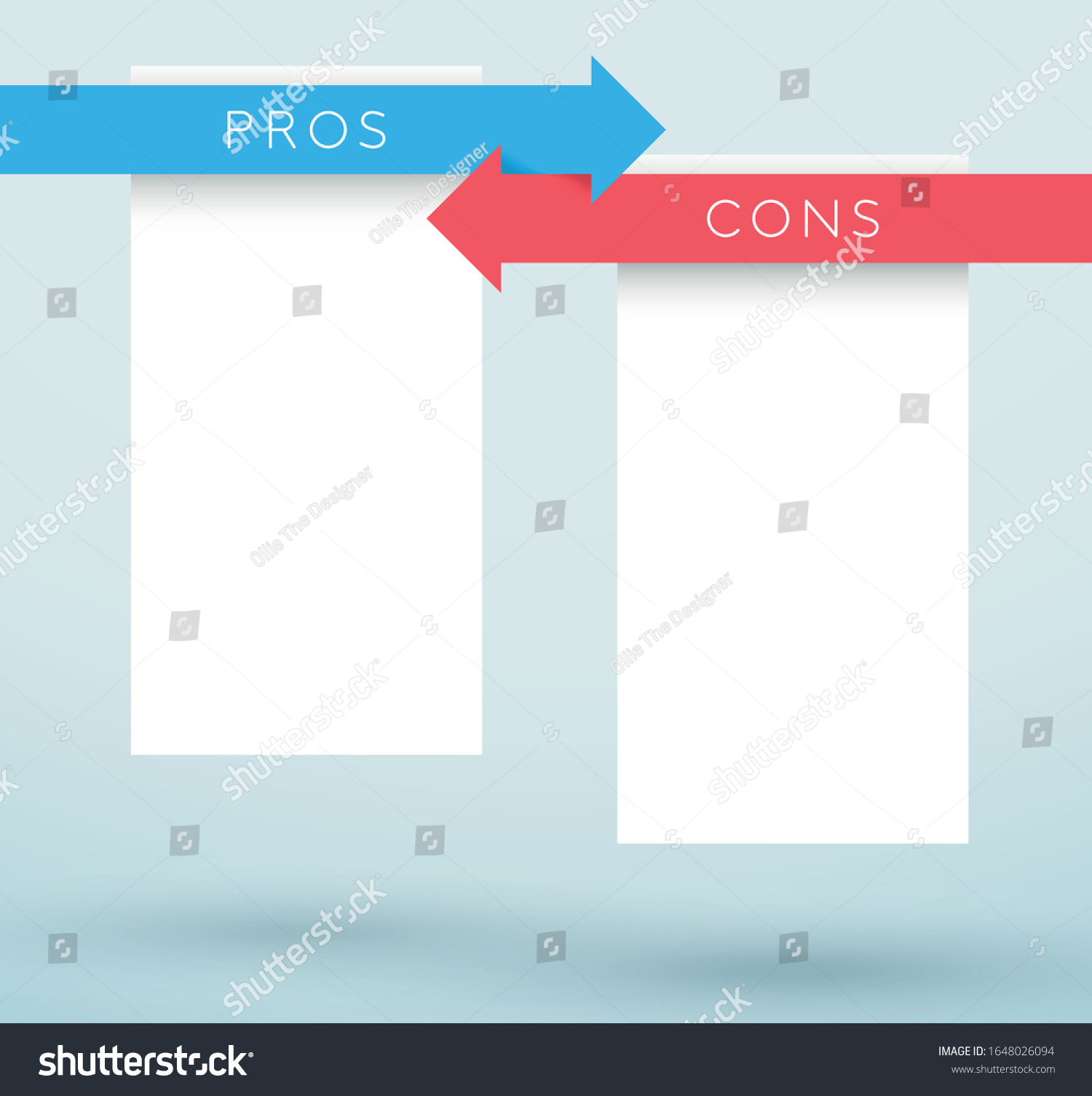 Arrows Red Blue Pros Cons Comparison Stock Vector (Royalty Free) 1648026094