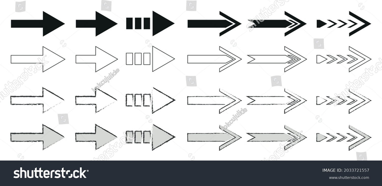 Arrows Set Design Simple Different Cursors Stock Vector (Royalty Free ...
