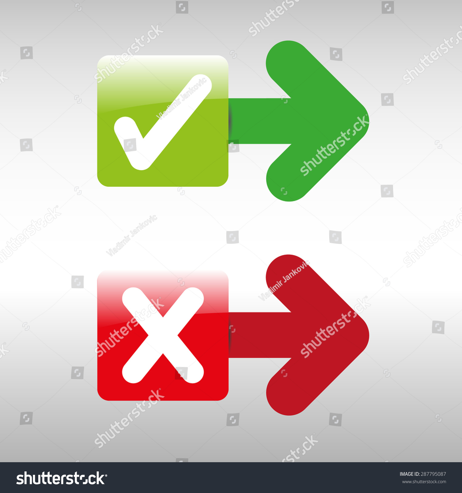 Arrows Check Marks Vector Stock Vector (Royalty Free) 287795087