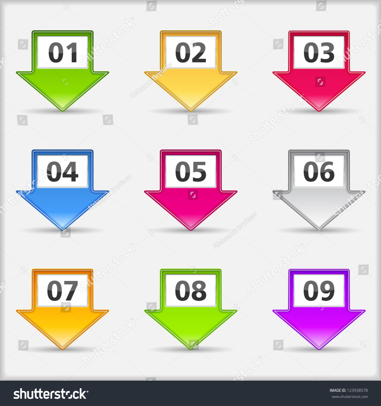 Arrows Numbers Vector Eps10 Illustration Stock Vector (Royalty Free ...