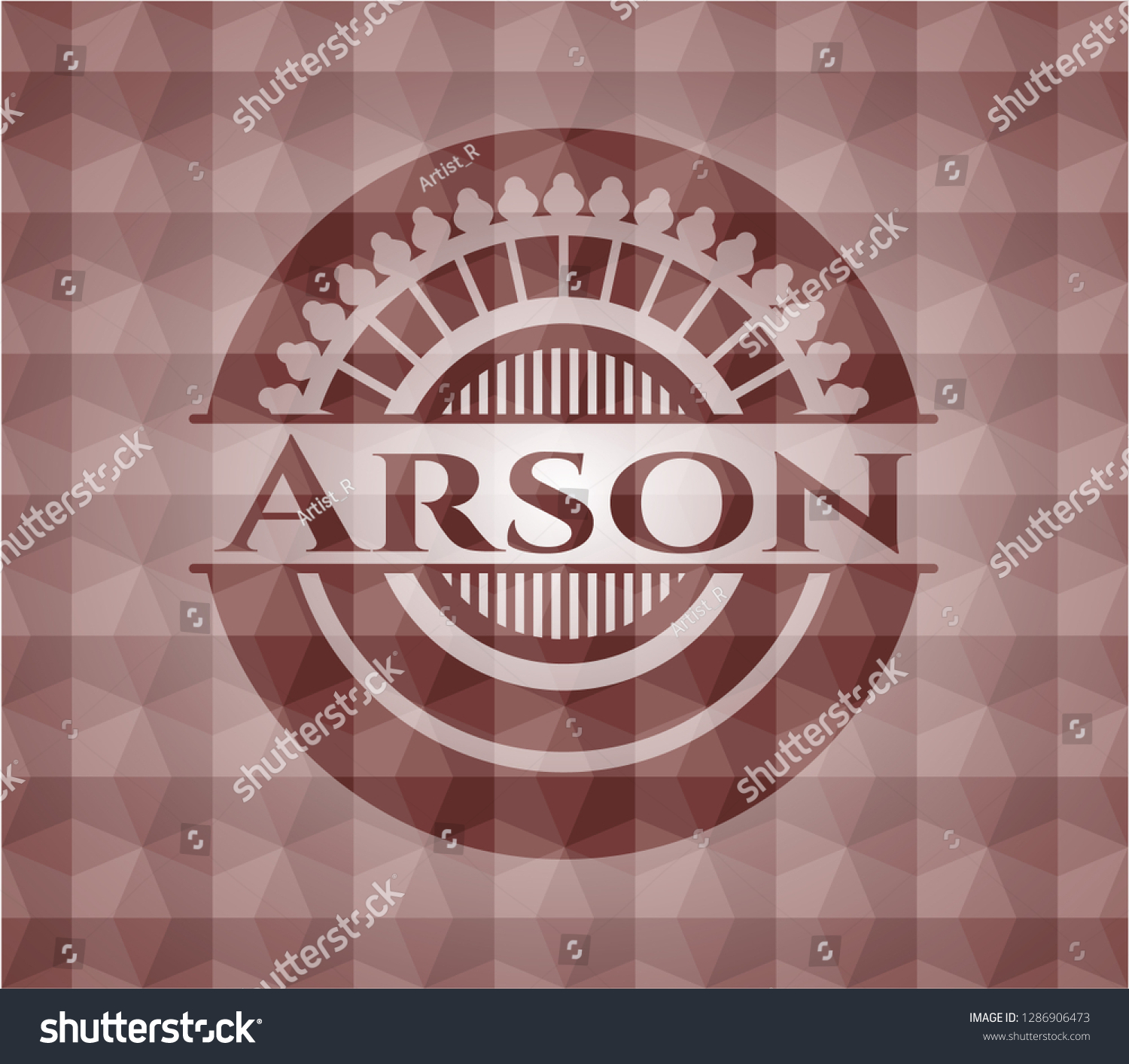Arson Red Emblem Geometric Pattern Background Stock Vector (Royalty ...