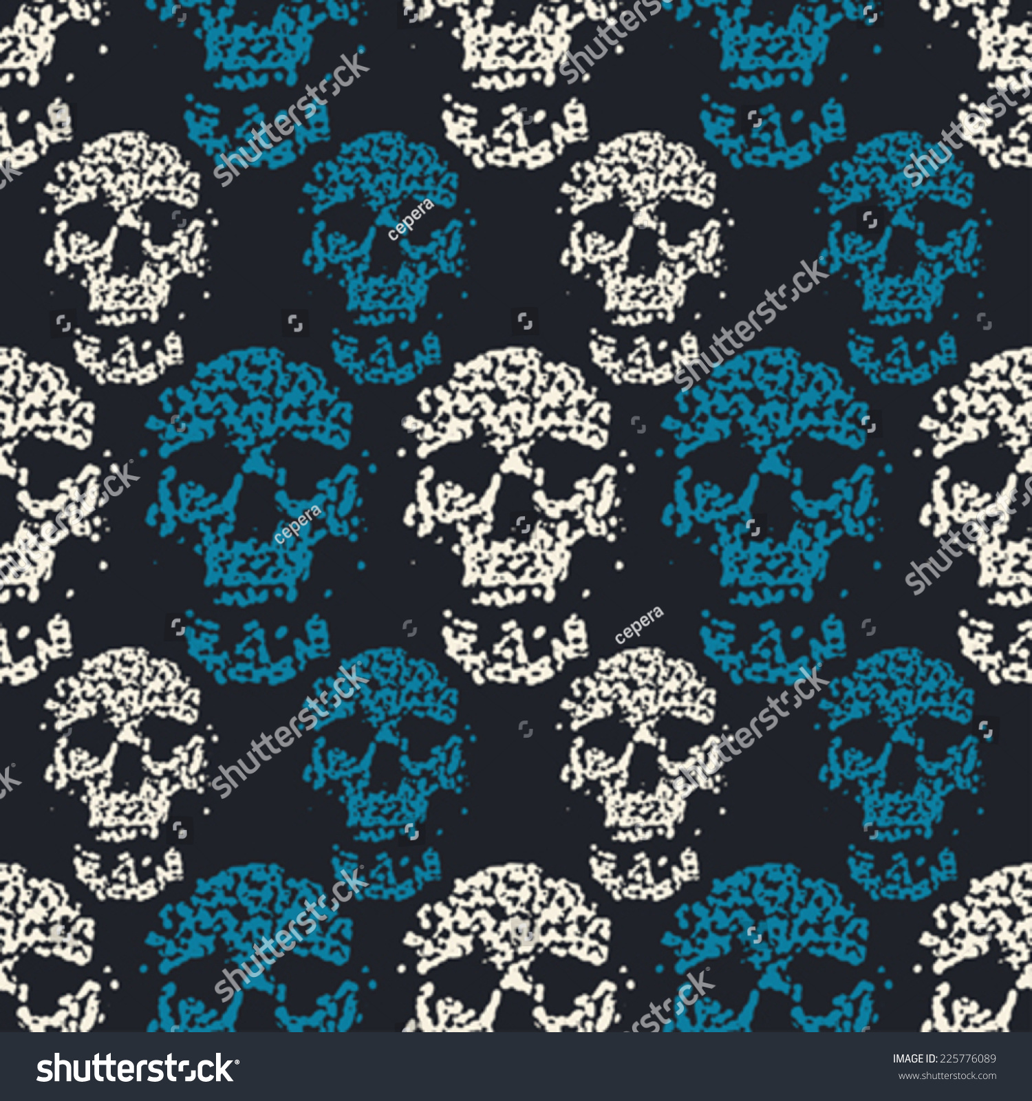 Art Abstract Textured Human Skull Seamless Stock Vector 225776089 ...