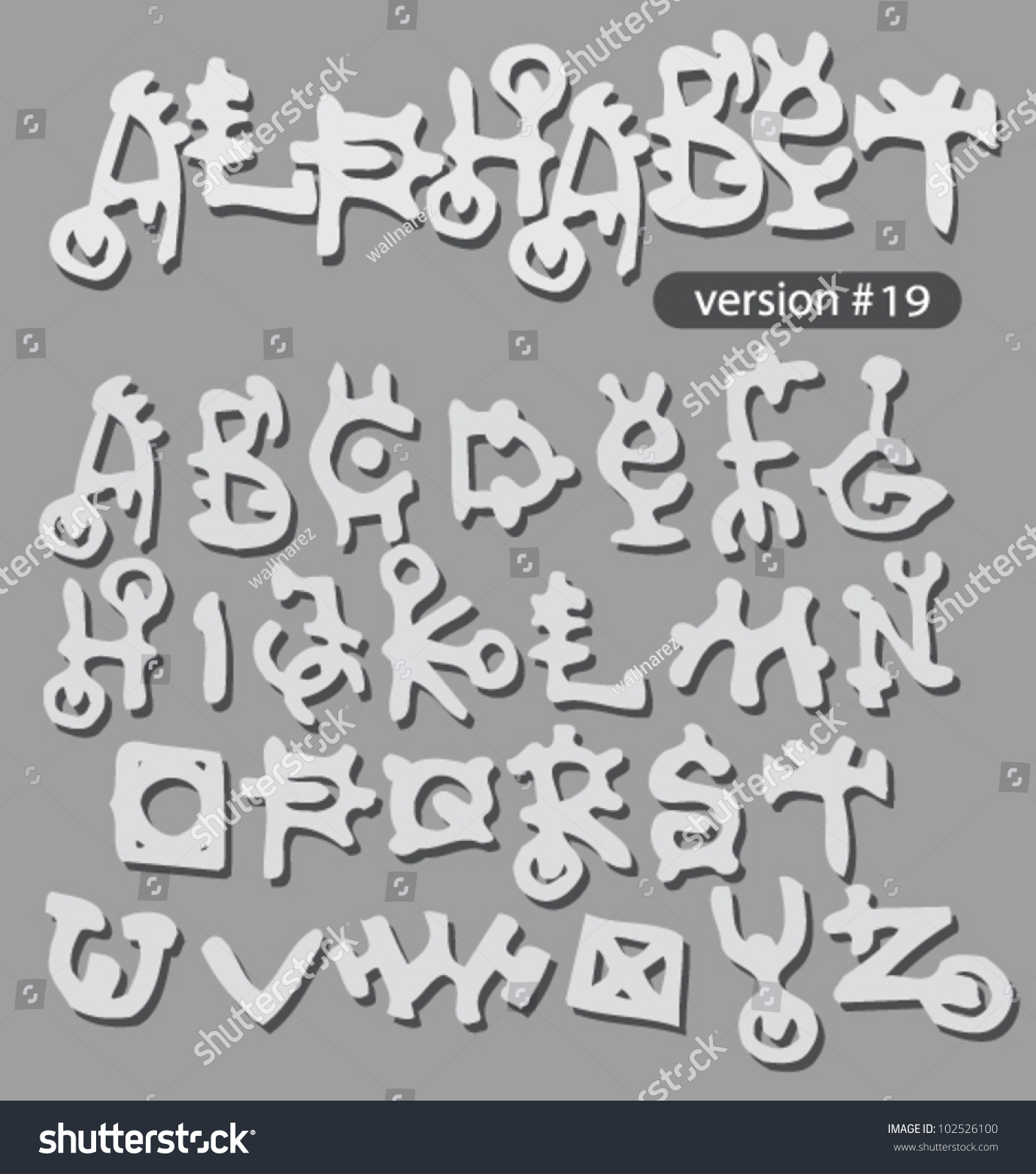 Art Alien Alphabet Stock Vector 102526100 - Shutterstock