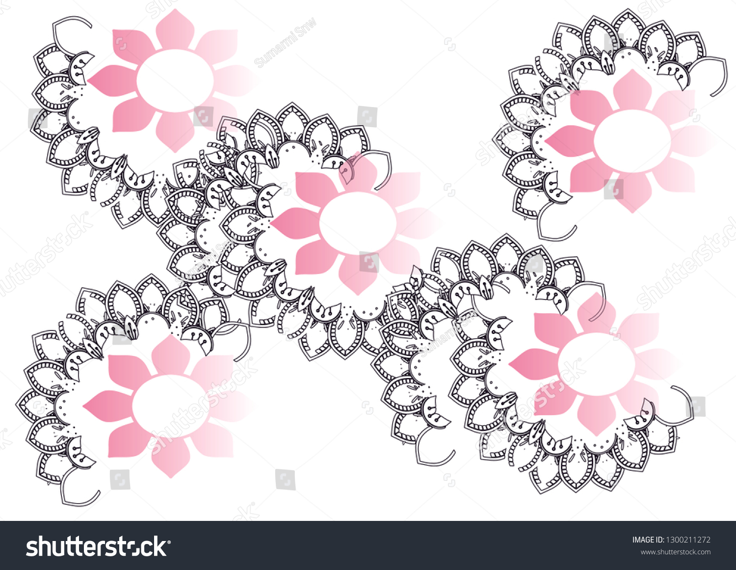 Art Flower Design Patterns Stock Vector (Royalty Free) 1300211272 ...