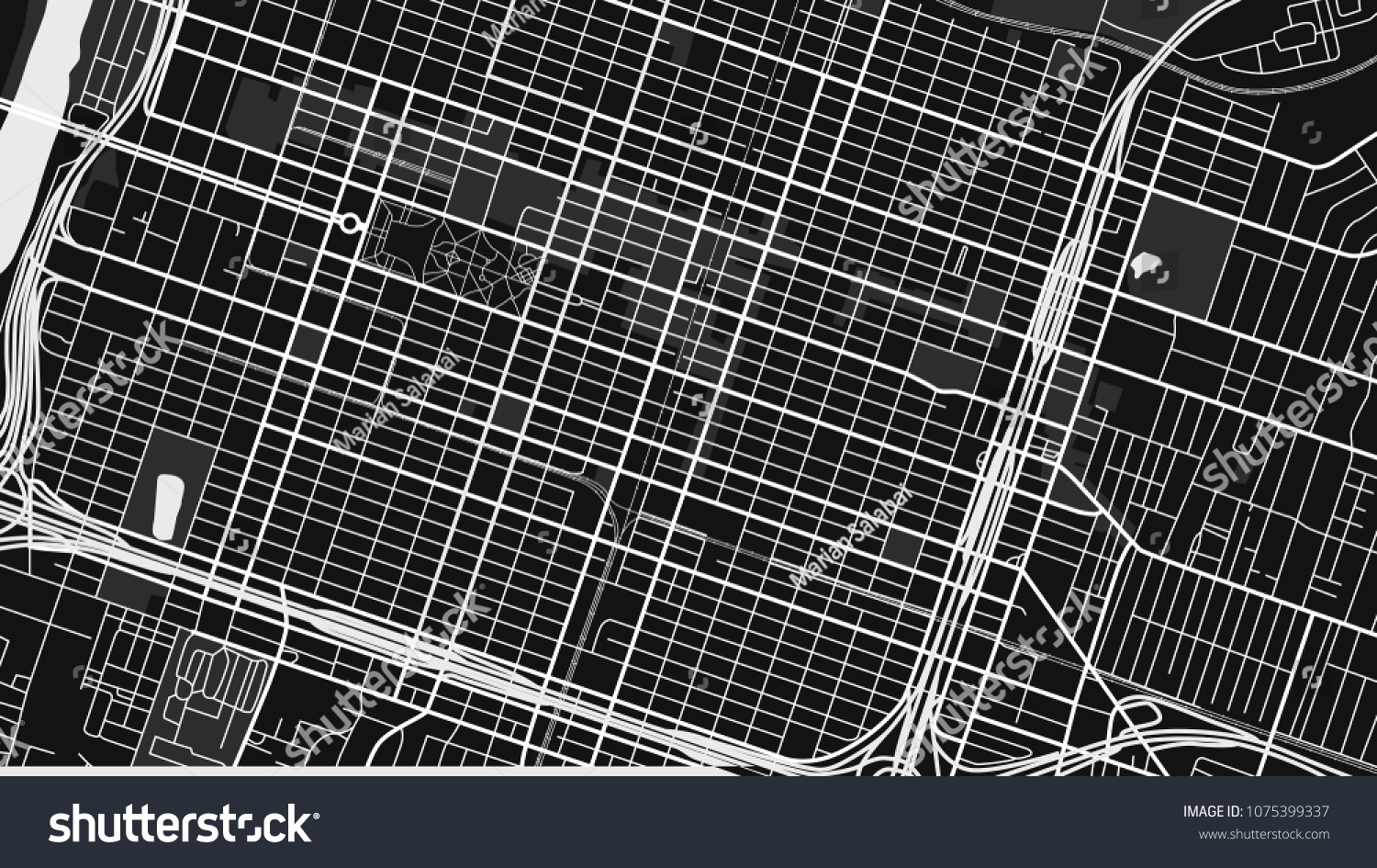 Art Black White Map City Stock Vector (Royalty Free) 1075399337 ...