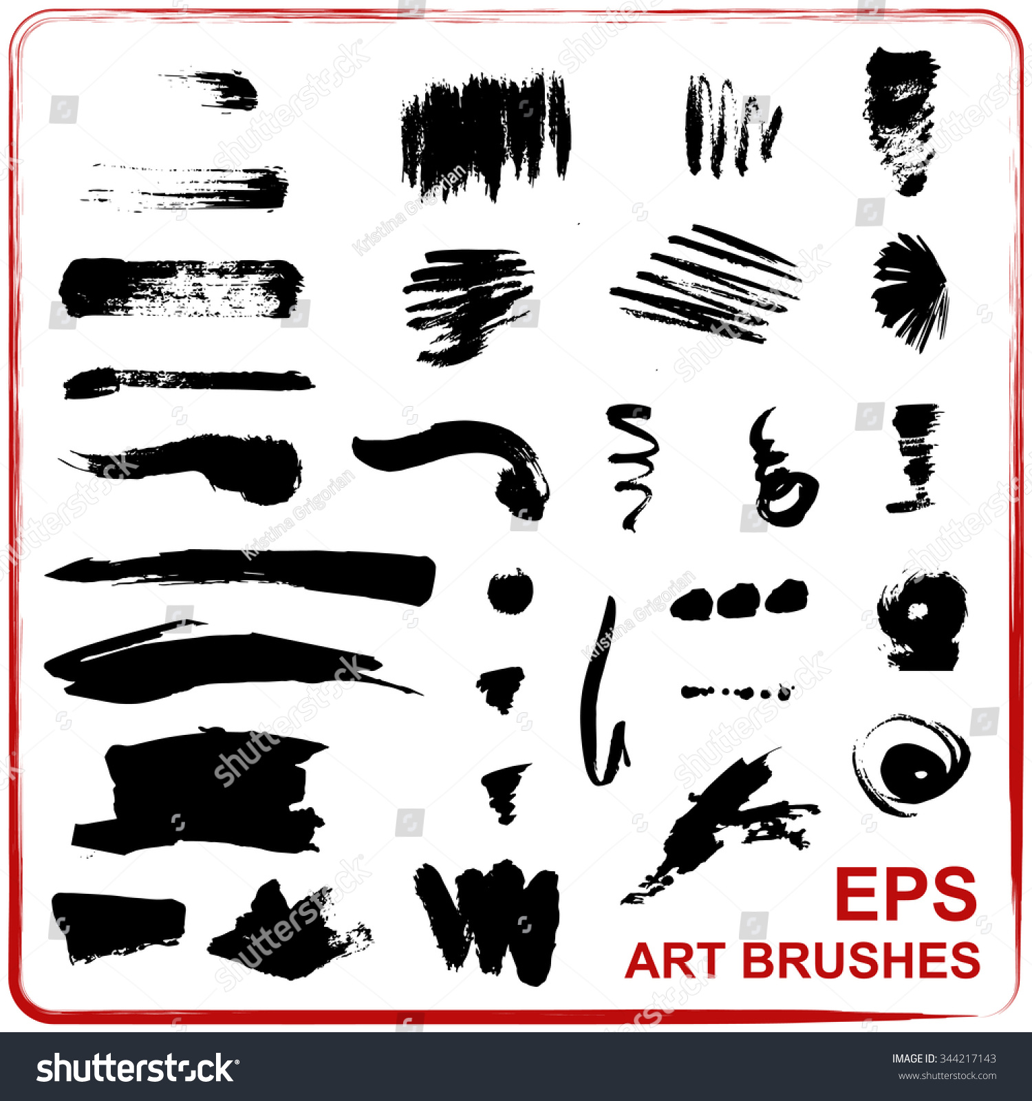 Art Brushes Vector Stock Vector (Royalty Free) 344217143 | Shutterstock