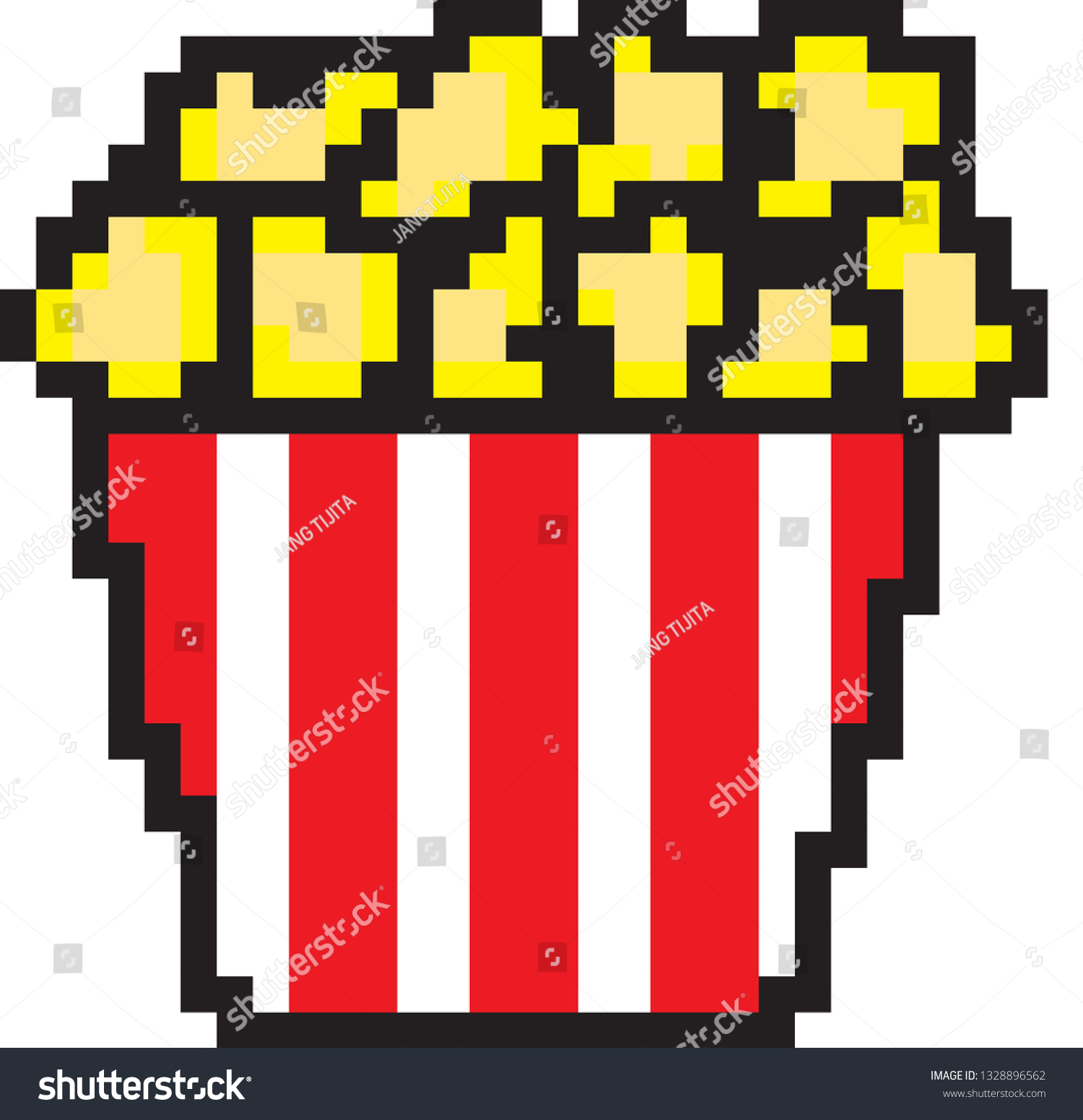 Art Candy Popcorn Pixel Look Vector Stock Vector (Royalty Free) 1328896562