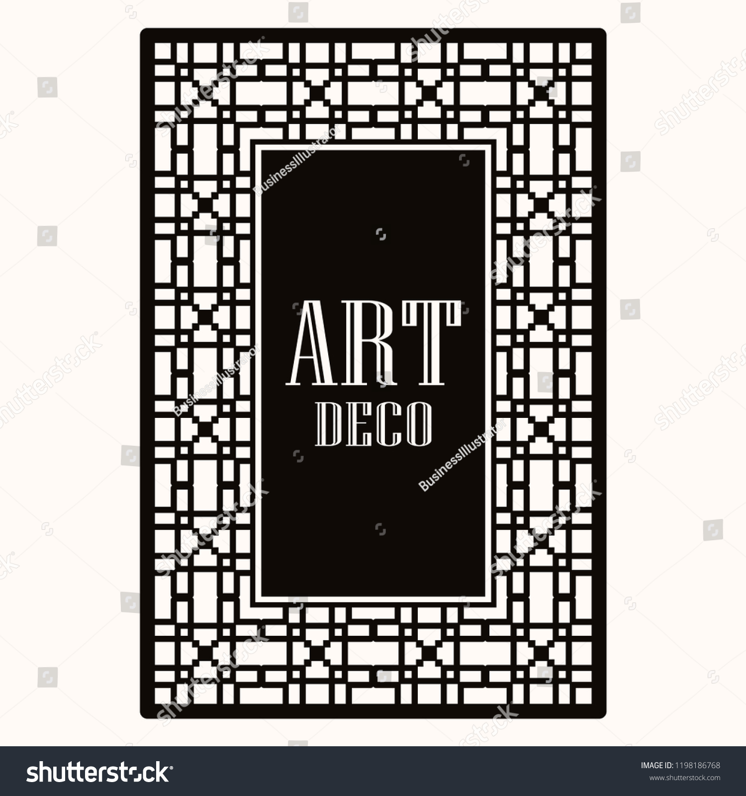 Art Deco Border Frame Template Design Stock Vector (Royalty Free ...