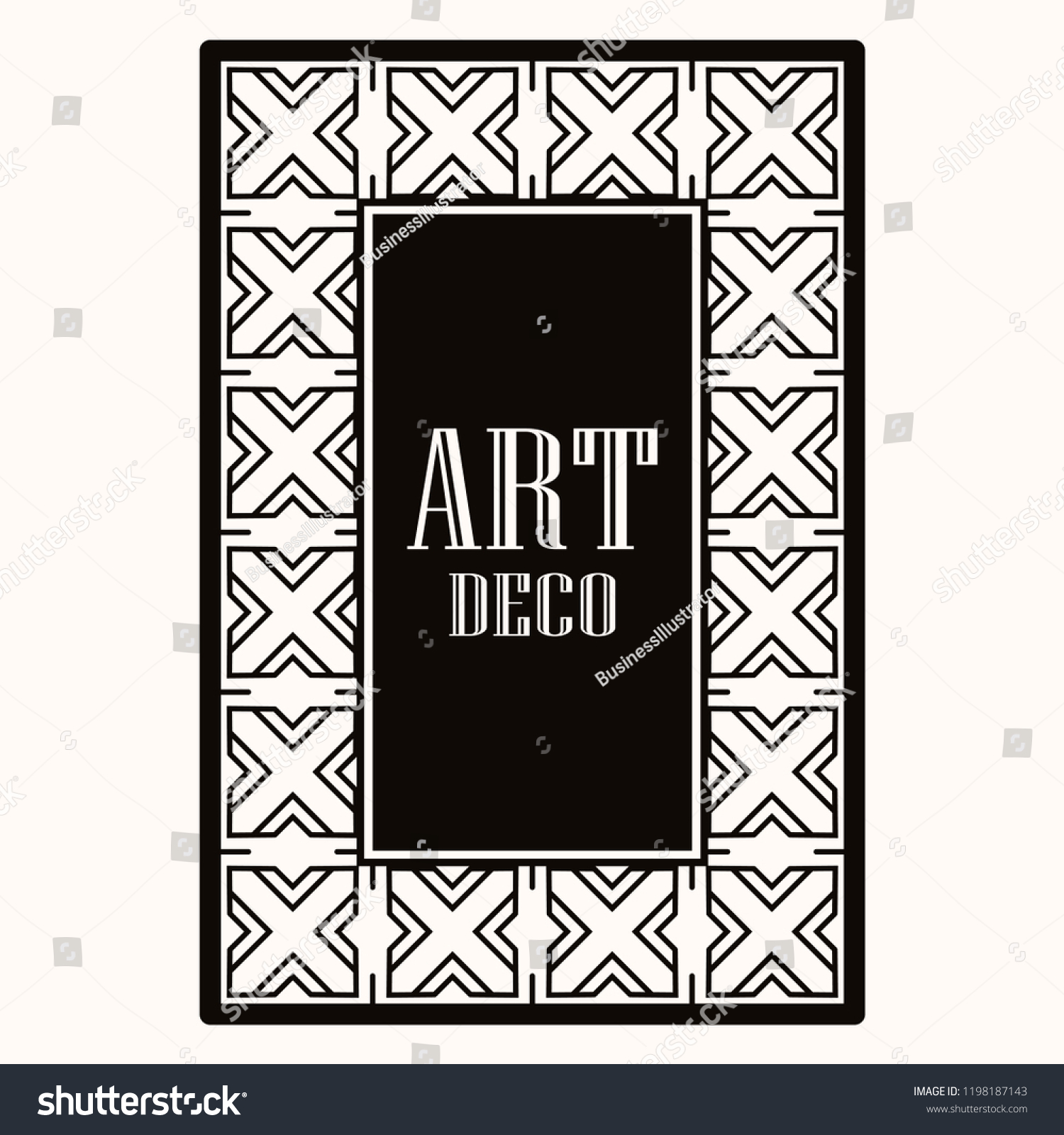 Art Deco Border Frame Template Design Stock Vector (Royalty Free ...