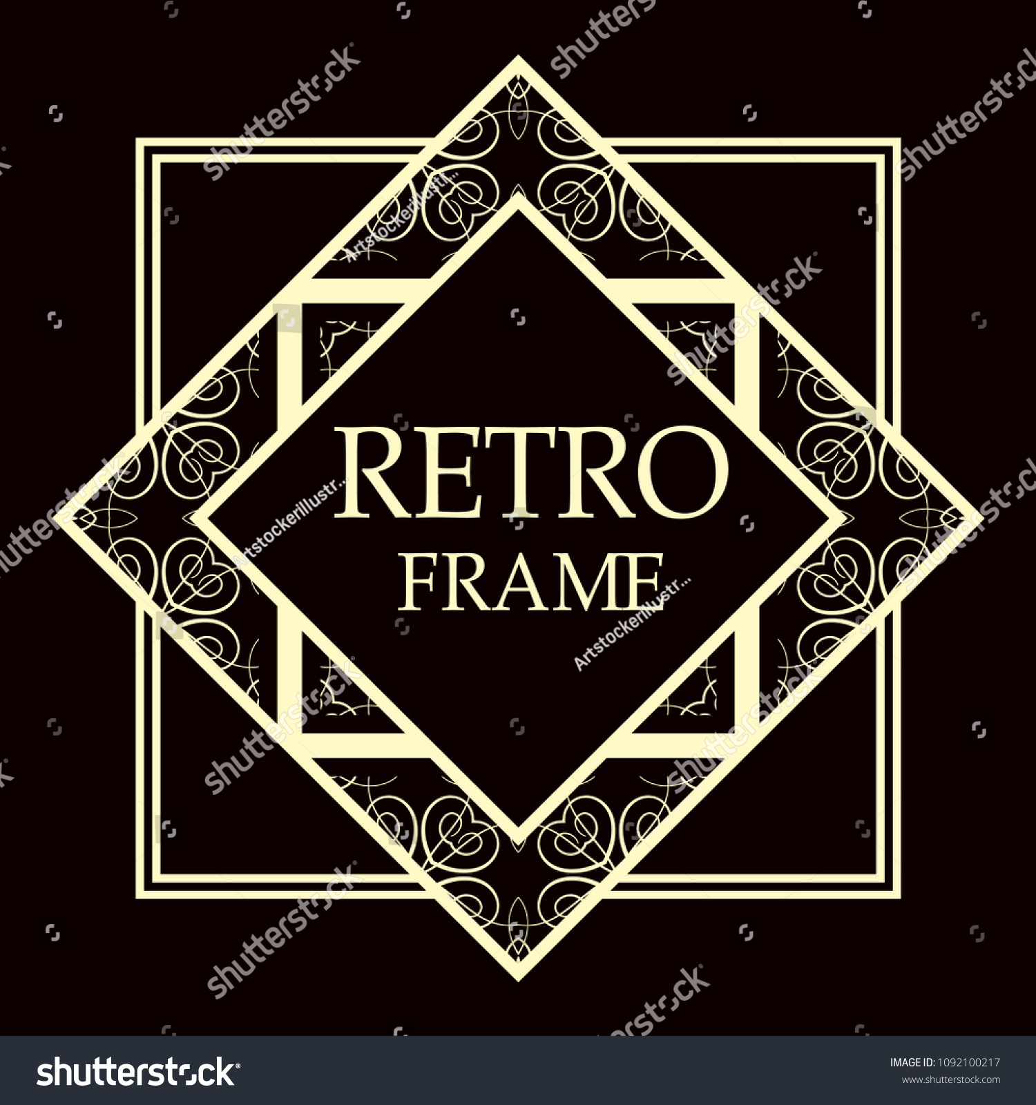 Art Deco Border Template Vector Illustration Stock Vector (Royalty Free ...