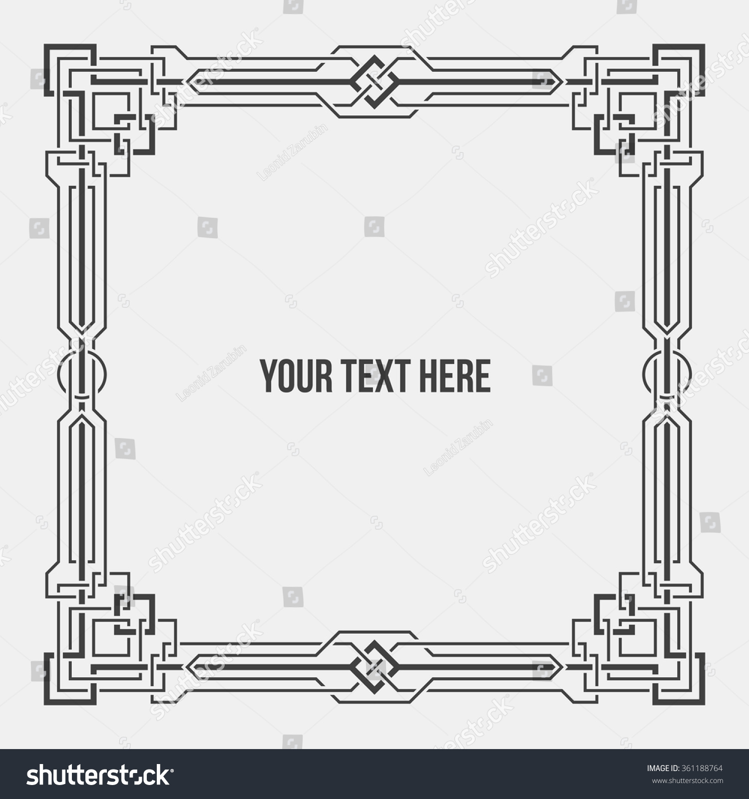 Art Deco Geometric Borderframe: vector de stock (libre de regalías ...