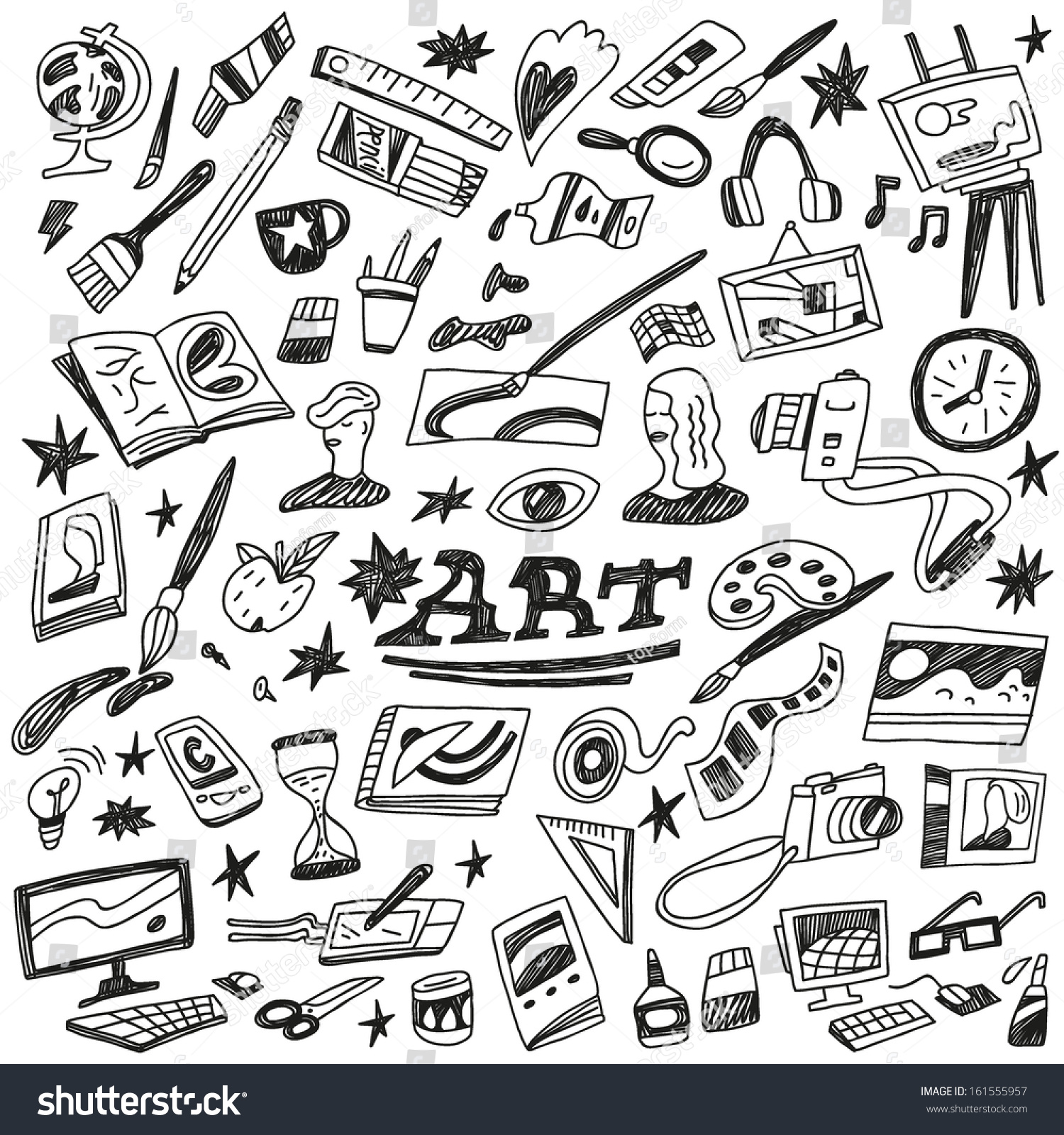 Art Doodles Vector Stock Vector (Royalty Free) 161555957 - Shutterstock