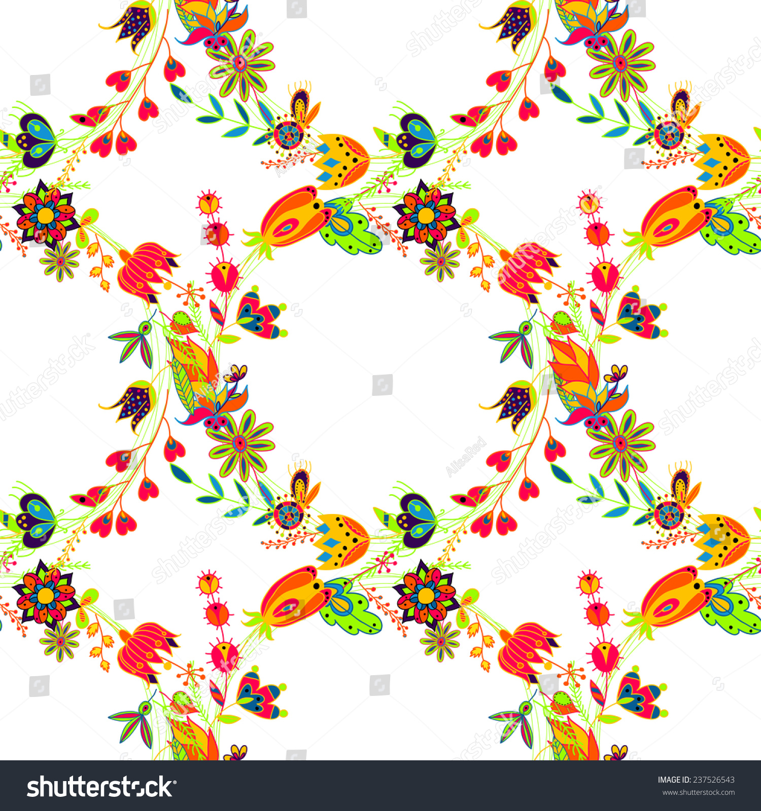 Art Flower Seamless Pattern On Thebackground Stock Vector (Royalty Free ...
