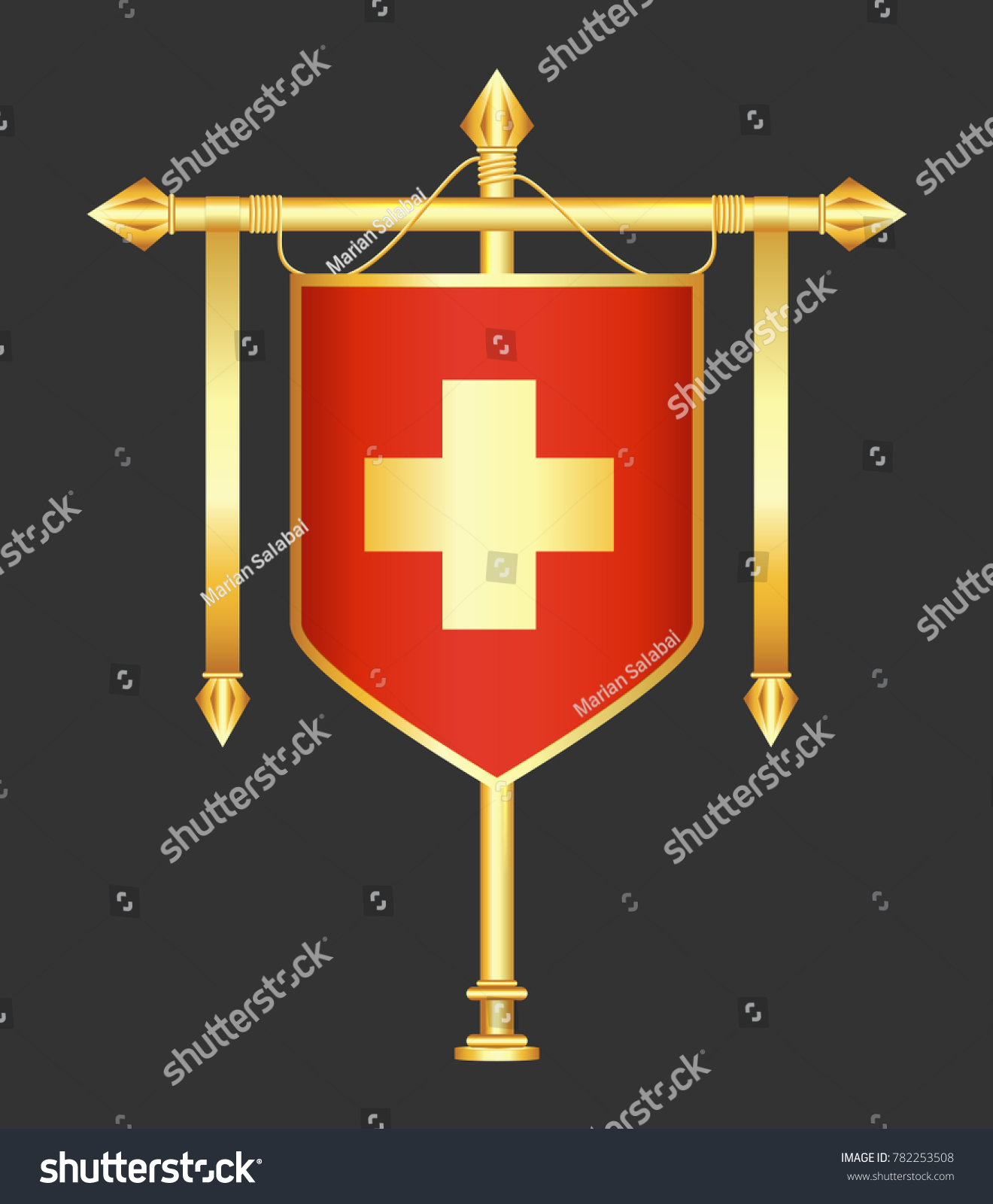 Art Gold Flag Stock Vector (Royalty Free) 782253508 | Shutterstock