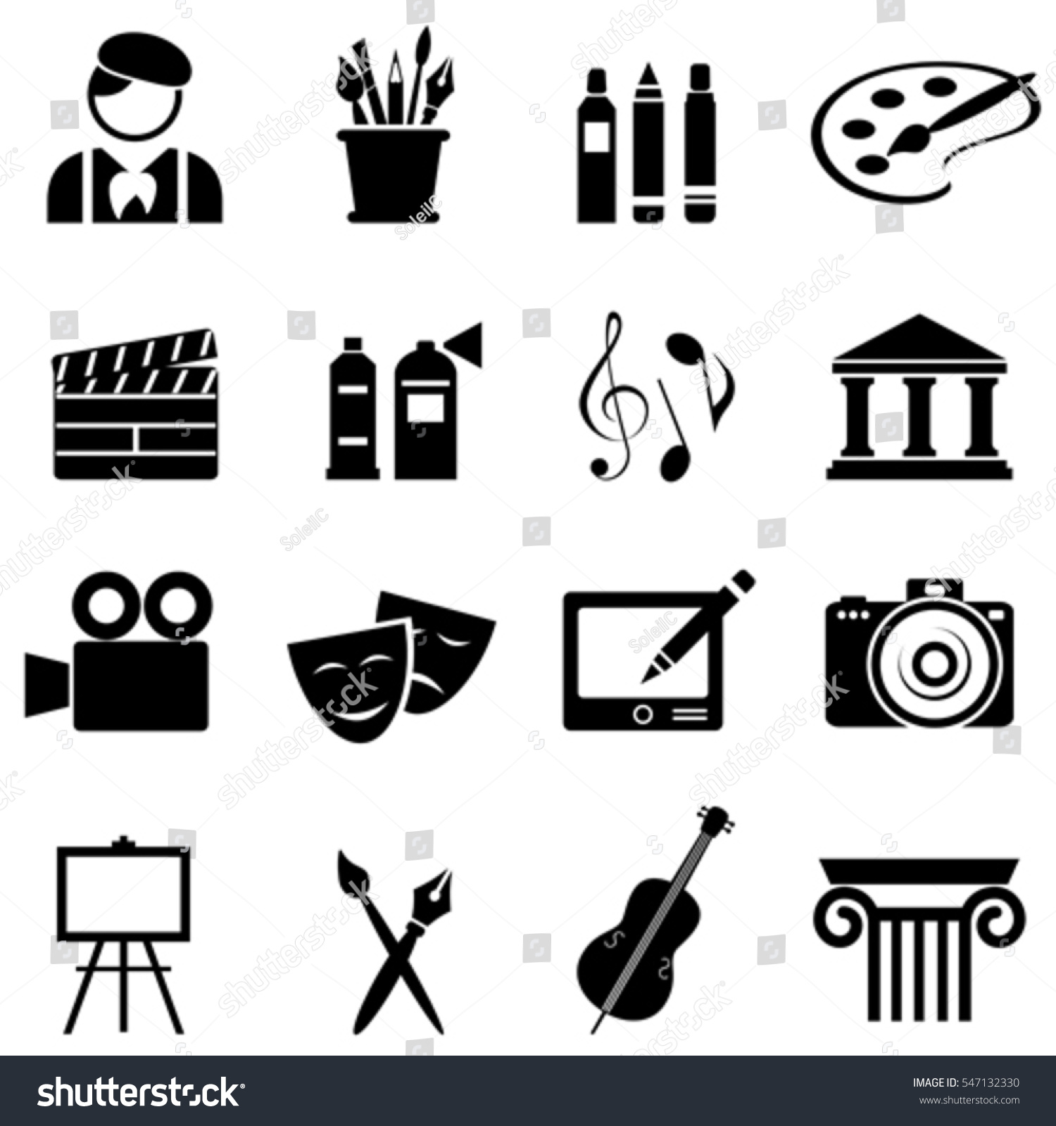 Art Icon Set Stock Vector (Royalty Free) 547132330 | Shutterstock
