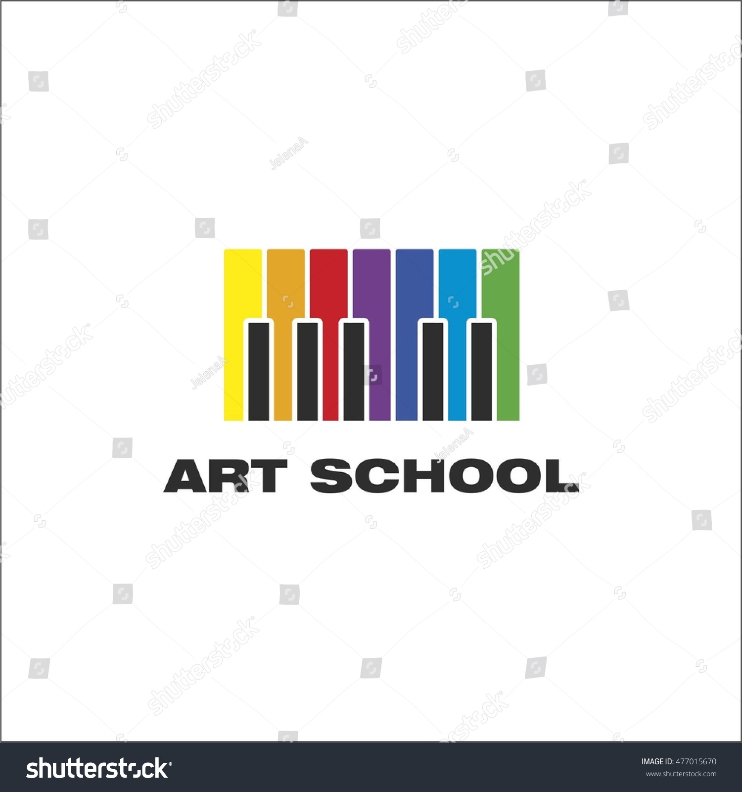 Art School Template Logo: vector de stock (libre de regalías) 477015670 ...