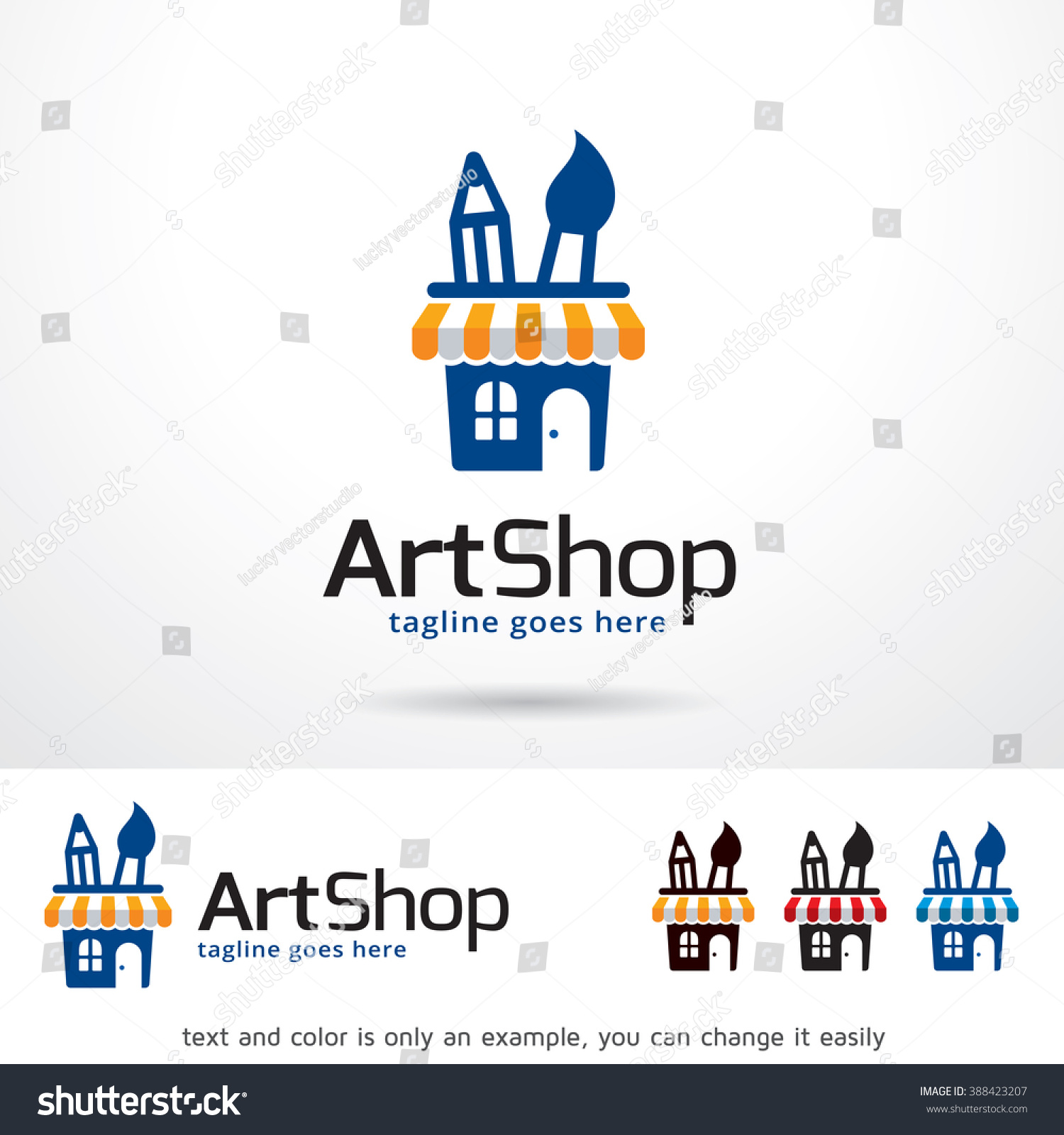 Art Shop Logo Template Design Vector Stock Vector (Royalty Free ...