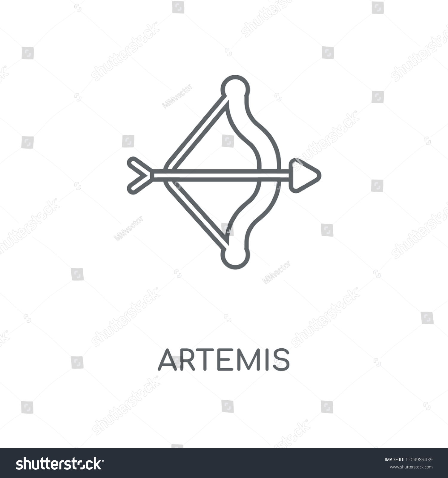 Artemis Linear Icon Artemis Concept Stroke Stock Vector (Royalty Free ...