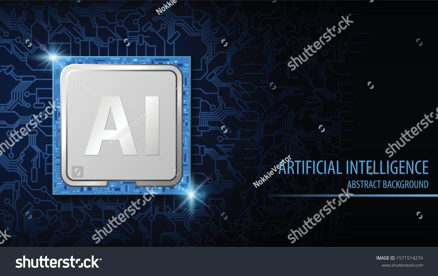 Artificial Intelligence Ai Abstract Background Cpu 库存矢量图（免版税）1571514274 ...