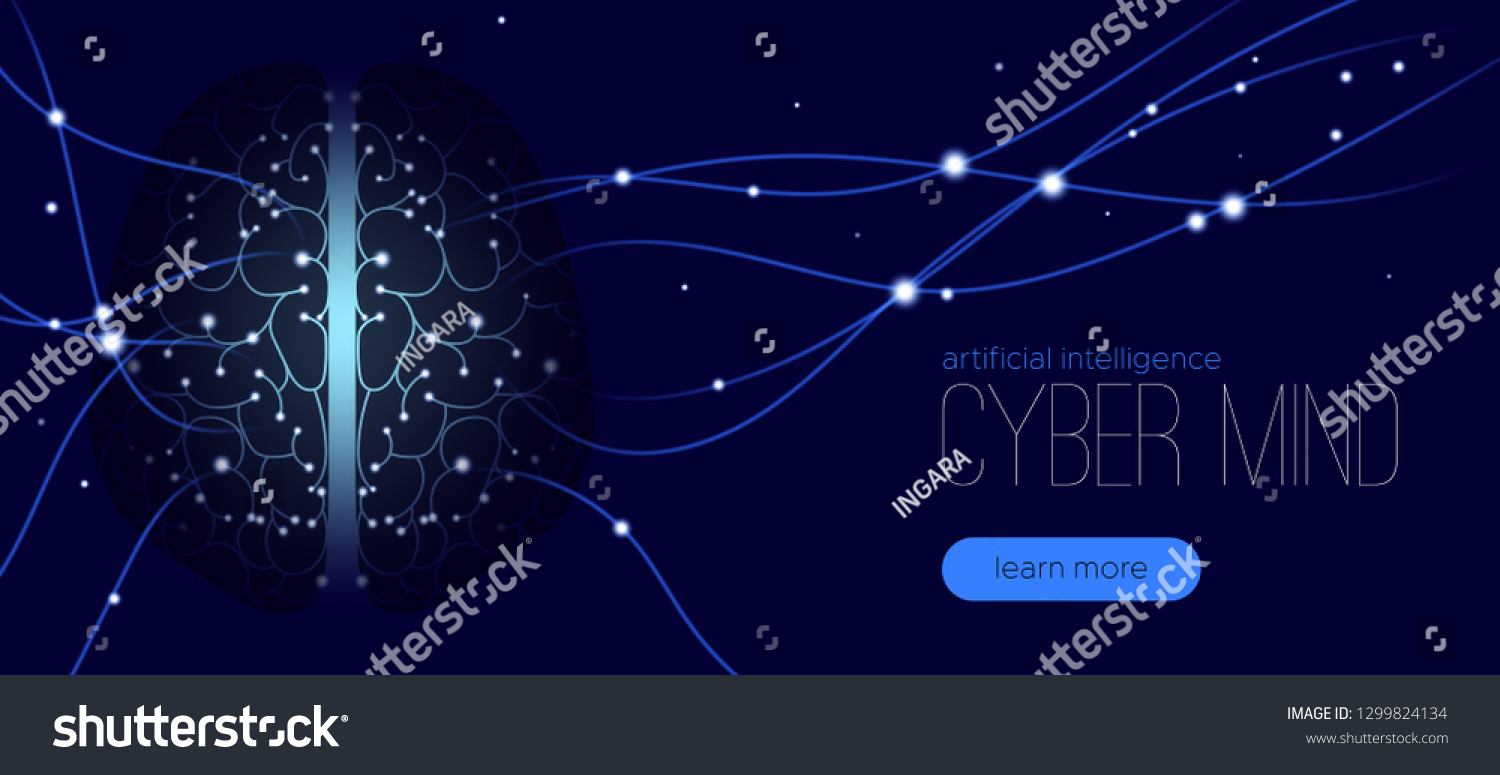 Artificial Intelligence Ai Cyber Mind Machine 스톡 벡터(로열티 프리) 1299824134 ...