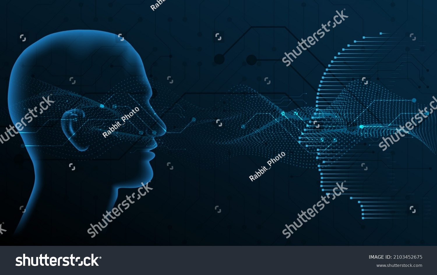 Artificial Intelligence Ai Technology Background Hitech Stock Vector ...