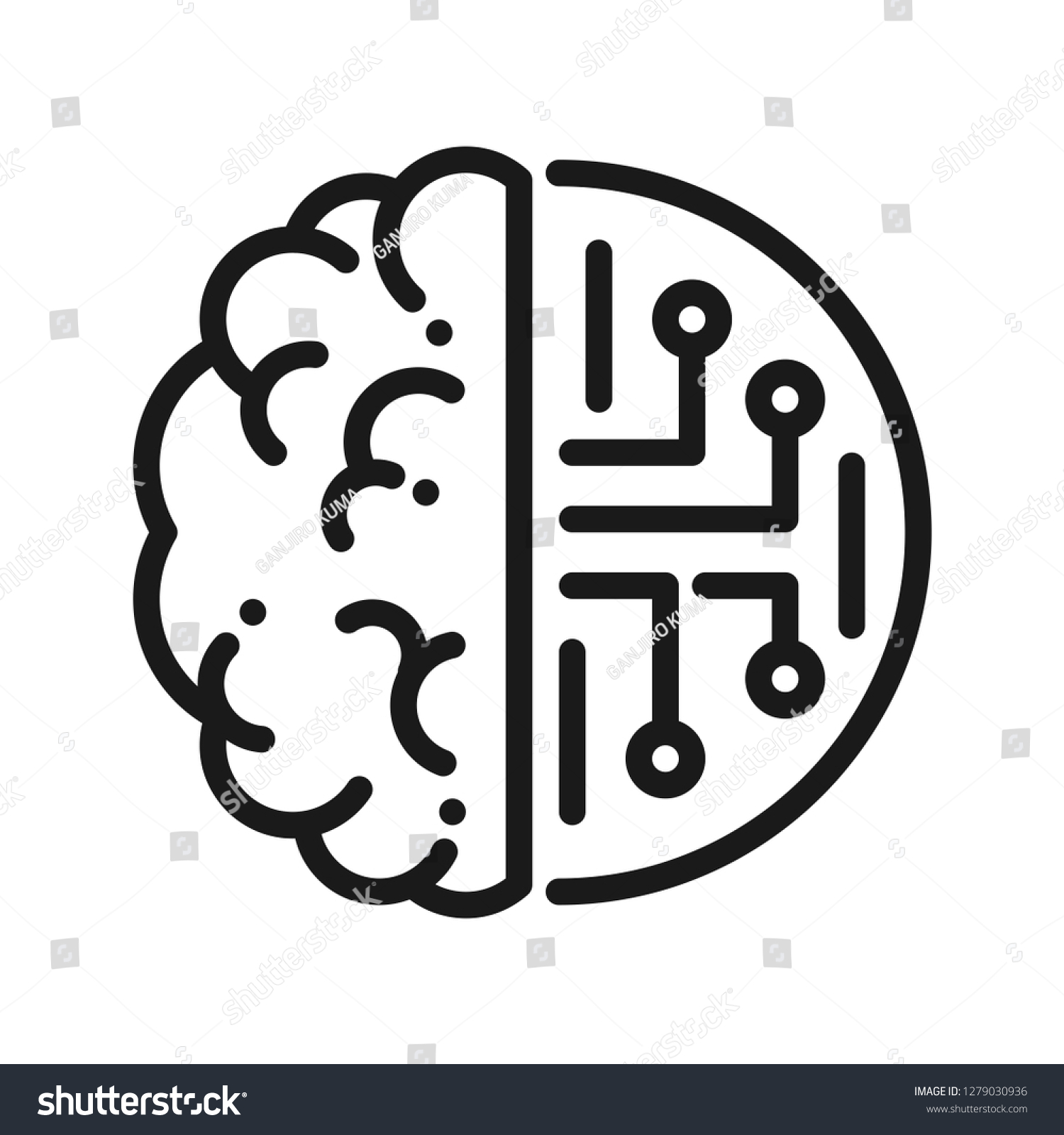 Artificial Intelligence Ai Brain Icon Simple Stock Vector (Royalty Free ...