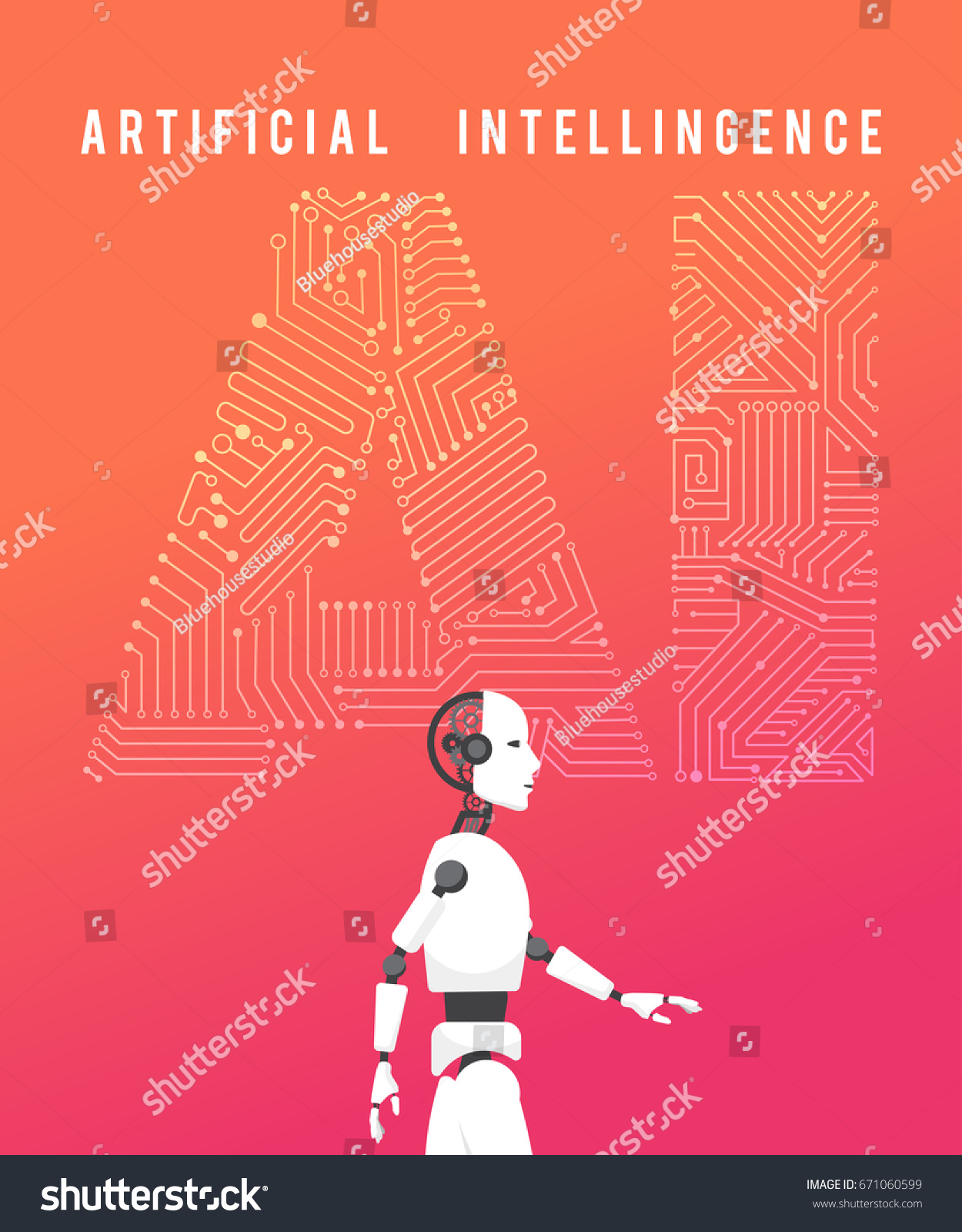 Artificial Intelligence Ai High Technology Illustration Stock Vector ...