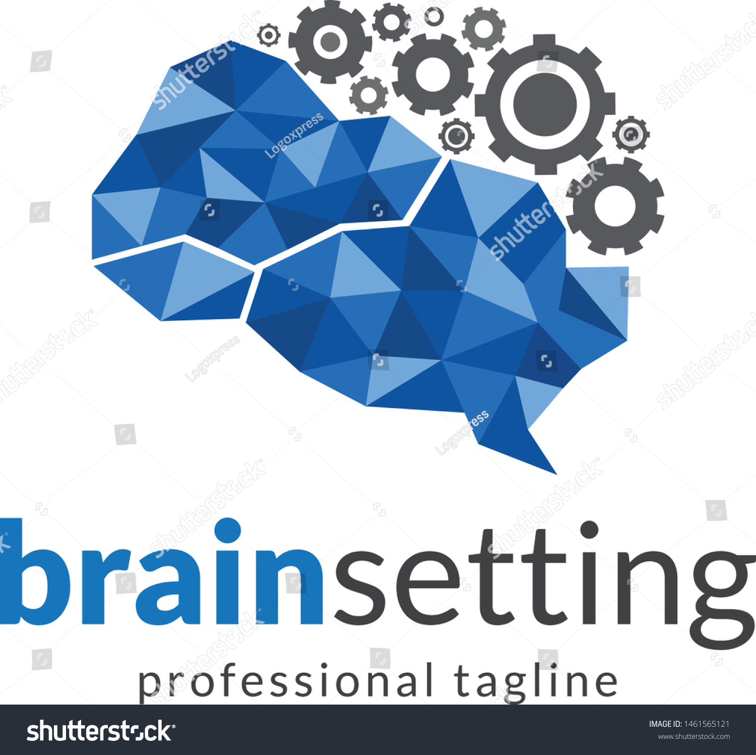 Artificial Intelligence Brain Setting Technology Logo: vector de stock ...