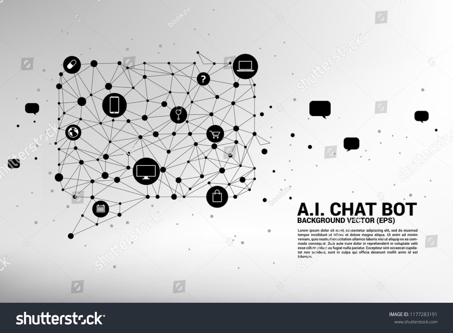 Artificial Intelligence Chat Bot Service Dot Stock Vector (Royalty Free ...