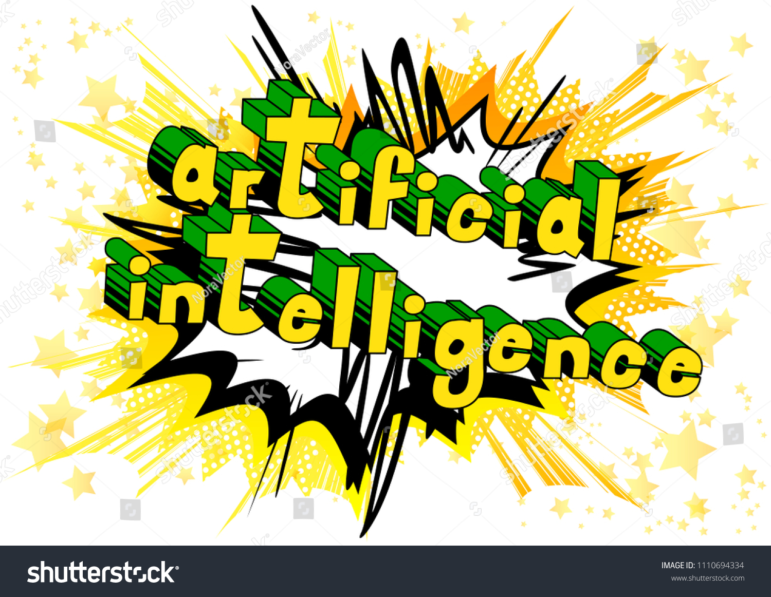 Artificial Intelligence Comic Book Style Word Stock Vector (Royalty ...
