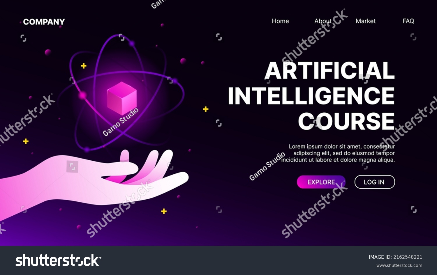 Artificial Intelligence Course Landing Webpage Vector Stock Vector ...
