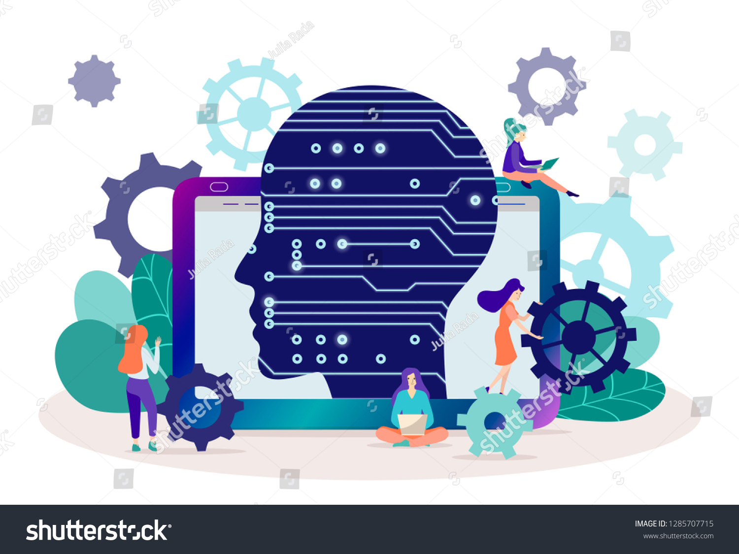 Artificial Intelligence Digital Brain Artificial Thinking 库存矢量图（免版税 ...