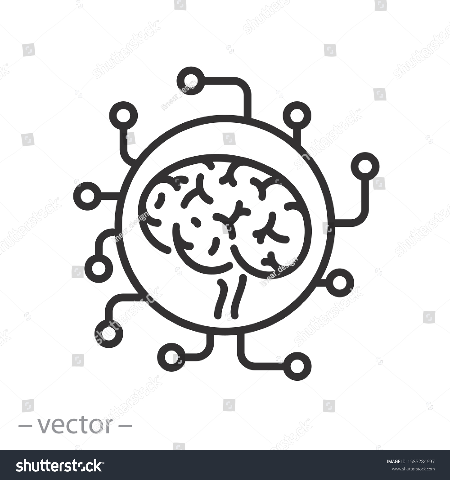 Artificial Intelligence Icon Brain Ai Tech Stock Vector (Royalty Free ...