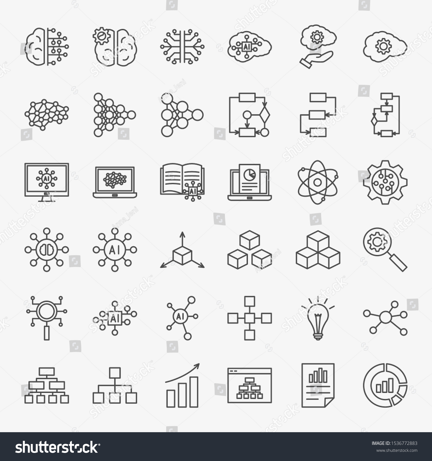 Artificial Intelligence Line Icons Set Vector Stock Vector (Royalty ... Artificial Intelligence Line Icons Set Vector Stock Vector (Royalty ...